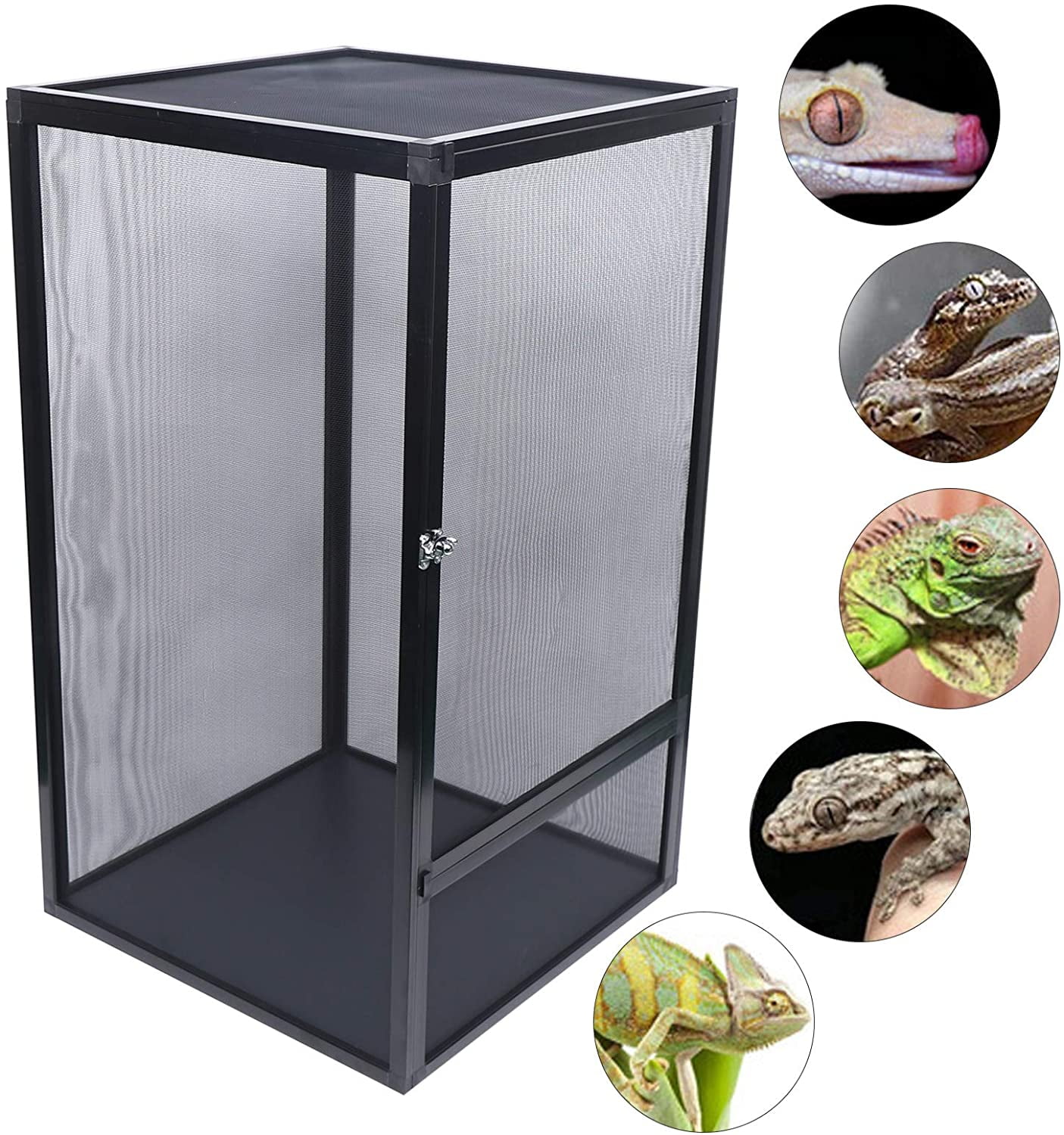 Miumaeov Pet Breeding Cage, 360 Panoramic Mesh, Reptile Box for Frog ...