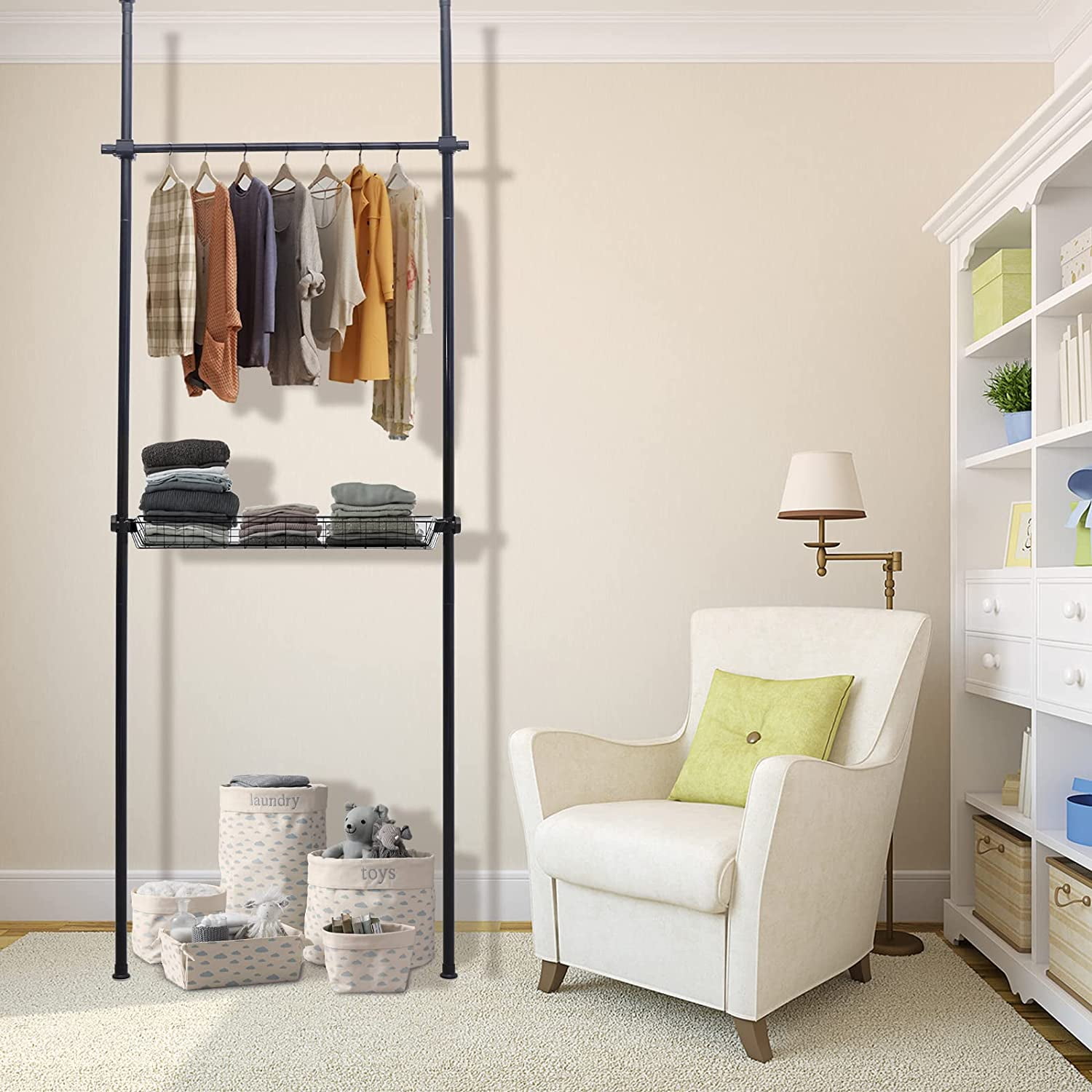 Miumaeov Clothing Rack, 2 Tier Suspension Frame Clothing Rack ...