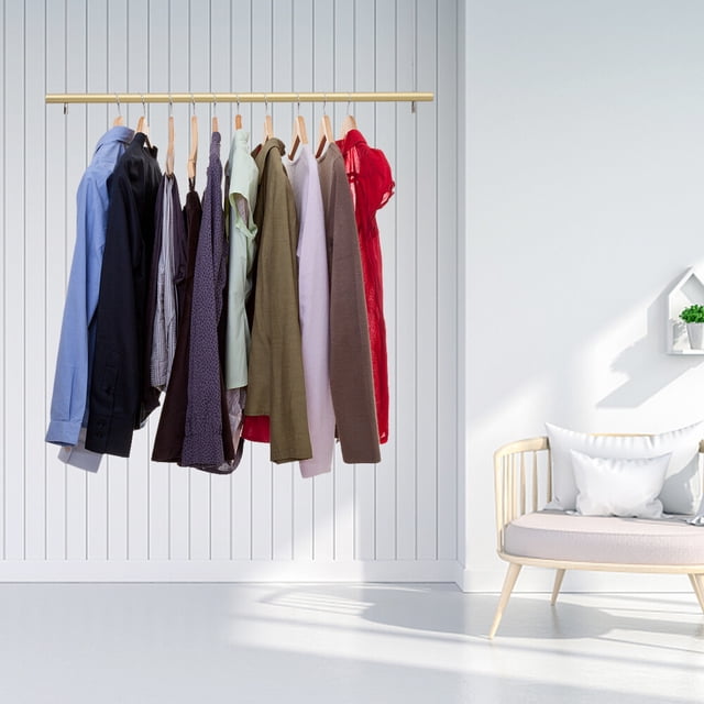 Miumaeov Clothing Rack Wall Mount Clothes Rail Garment Hanger Bar ...