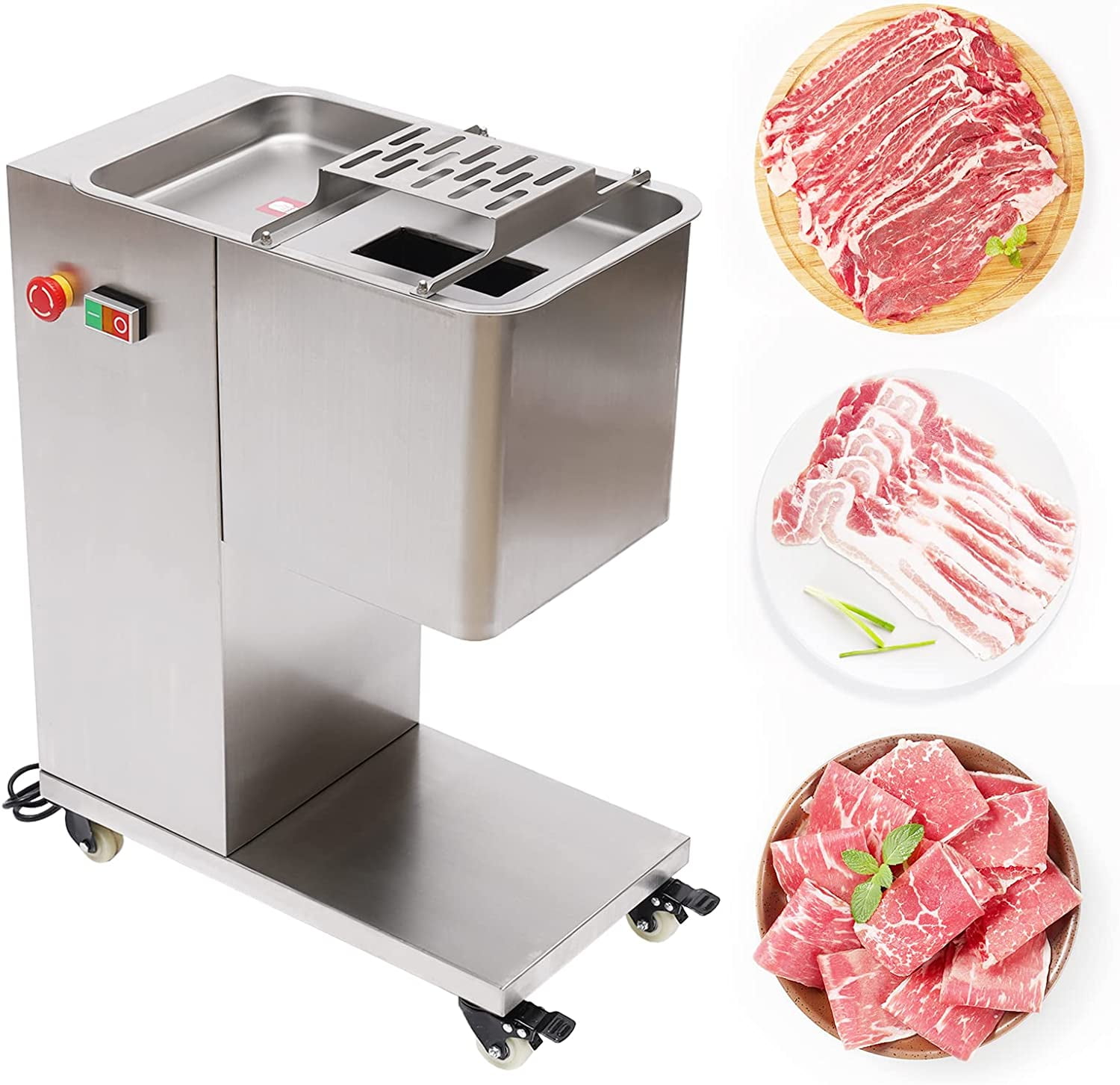 Miumaeov Commercial 550W Meat Cutter 3mm Thickness Cutting Machine Meat ...