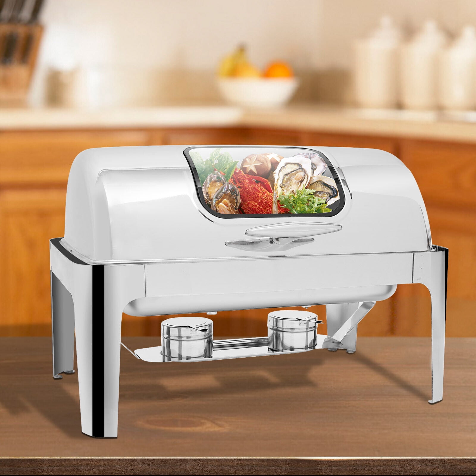 Miumaeov Commercial Buffet Set Buffet Server Food Warmer Tray with Roll ...