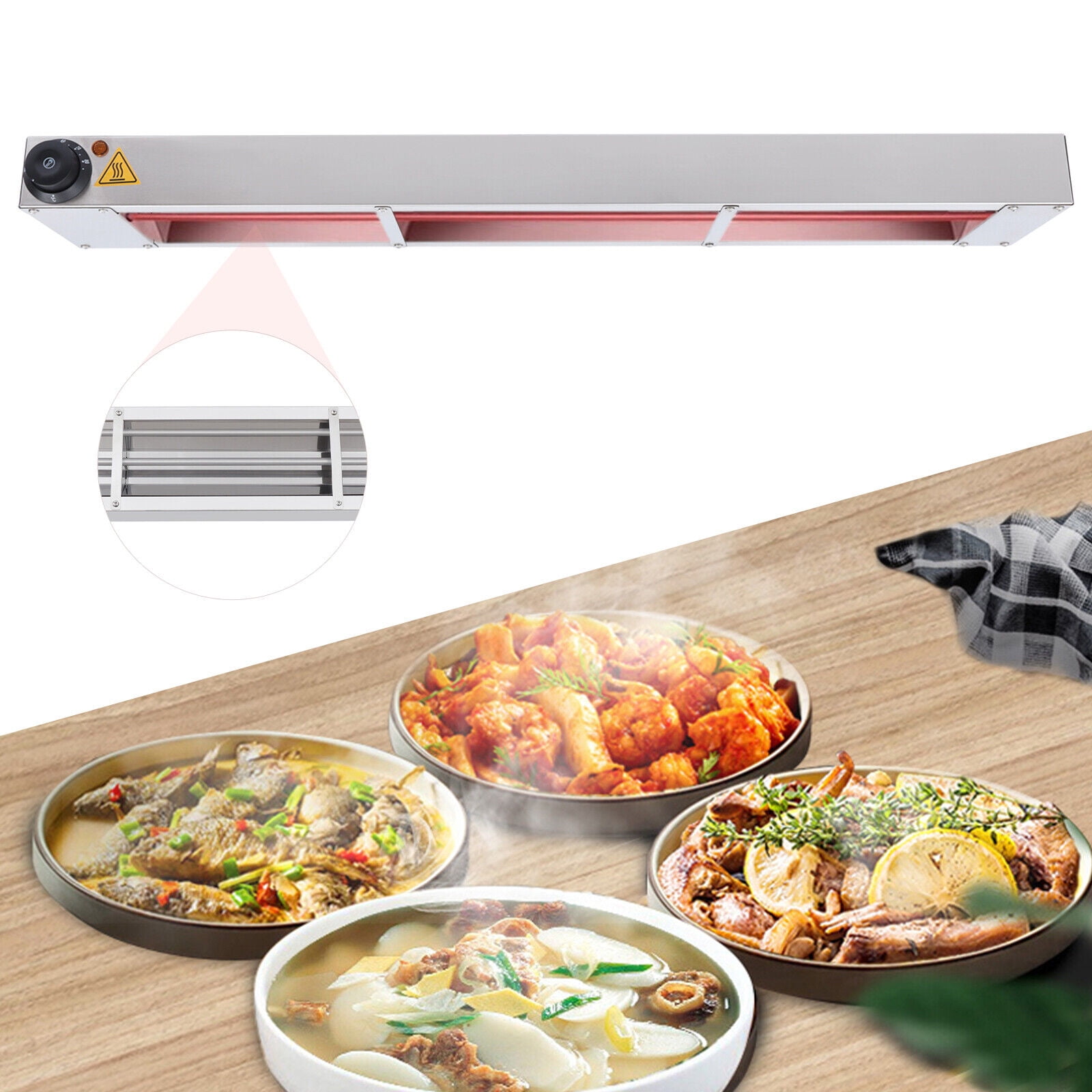 Miumaeov Commercial Food Heating Lamp Infrared Food Strip Heater ...