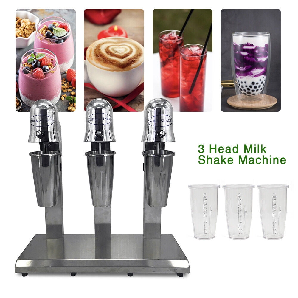 Miumaeov Commercial Stainless Steel Milk Shake Machine Triple Head ...