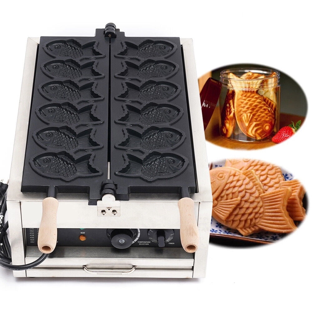 Miumaeov Commercial Taiyaki Maker Non-stick Electric Fish-Shaped ...