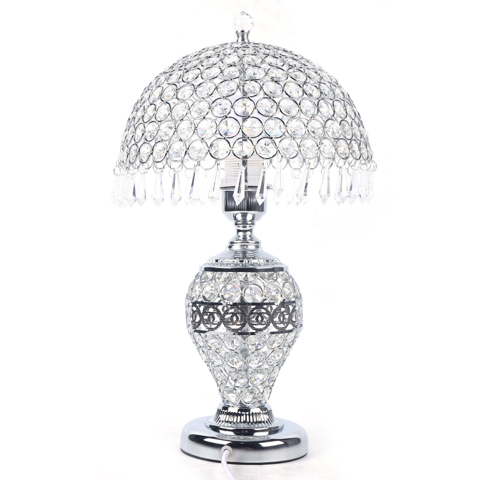 Miumaeov Crystal Table Lamp Deluxe Bedside Reading Lamp Nightstand Desk ...