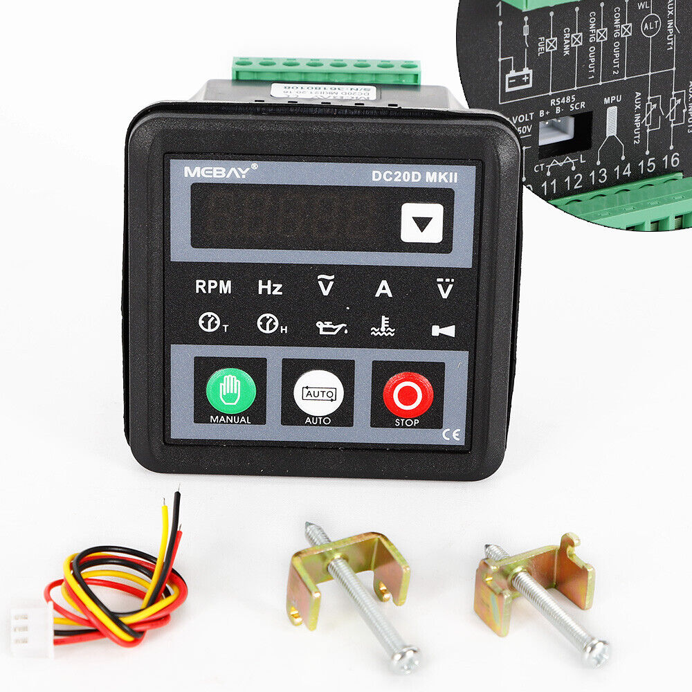 Miumaeov DC20D MKII Genset Controller Module Control Panel with Cable for Engine or Generator ...