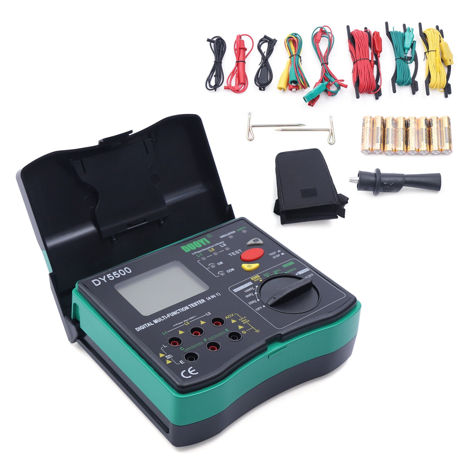 Miumaeov DY5500 Multifunctional Digital Resistance Meter Ground Earth ...