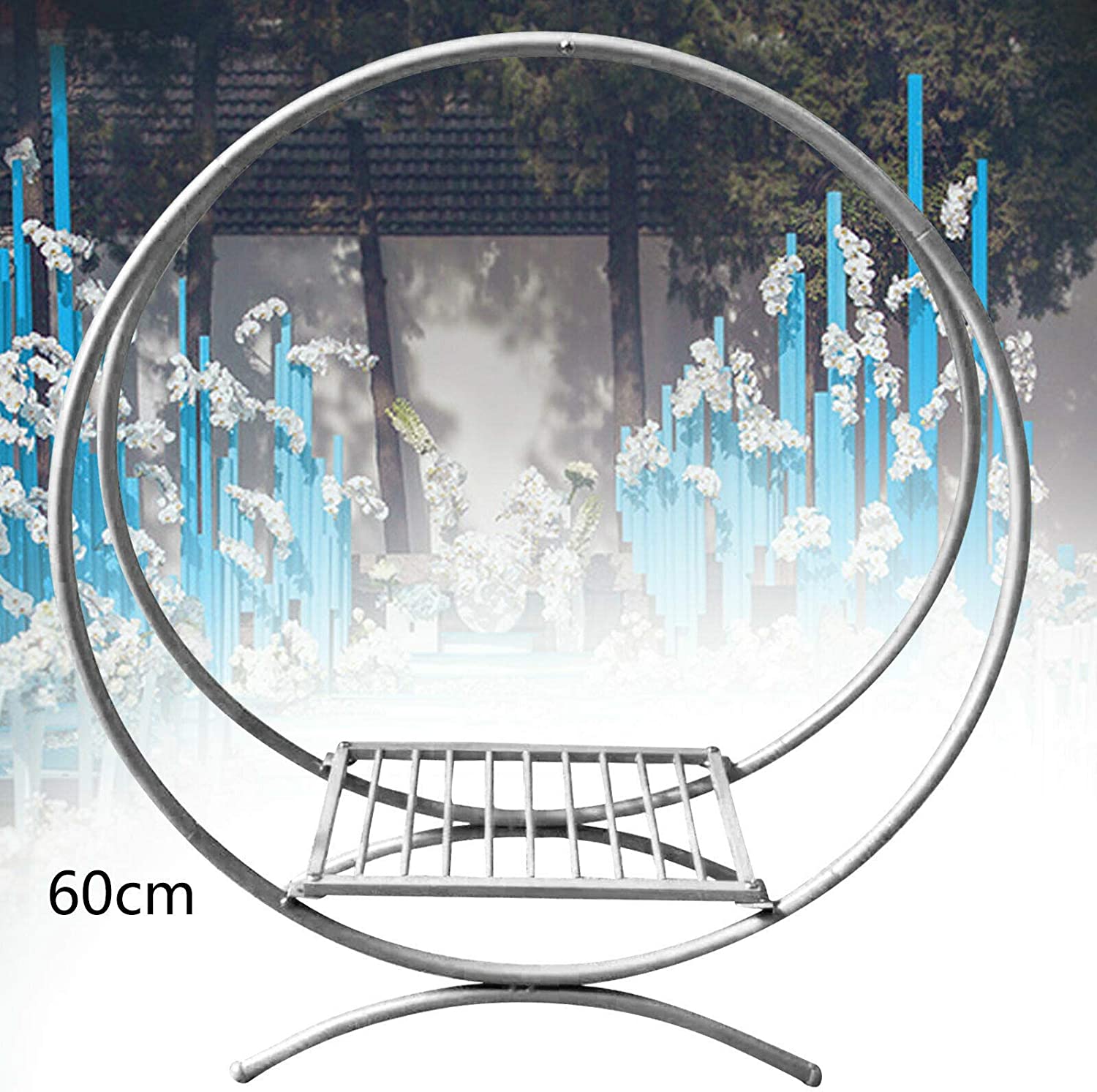 Miumaeov Decorative Circular Wedding Arch Backdrop Cake Stand with ...