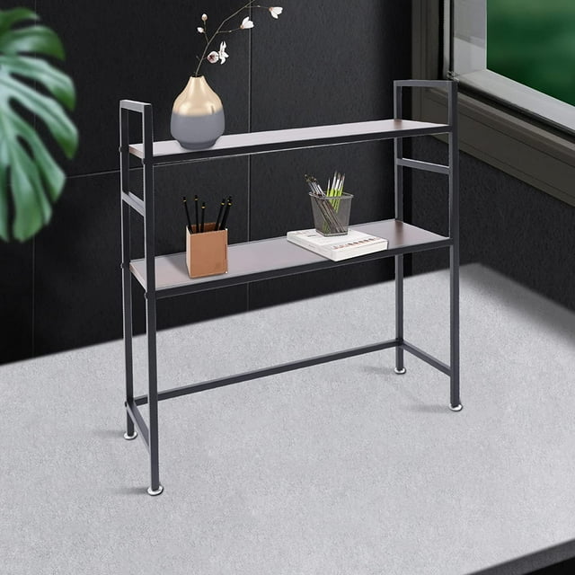 Miumaeov 2-Tier Multipurpose Wood and Steel Bookshelves, Adjustable ...