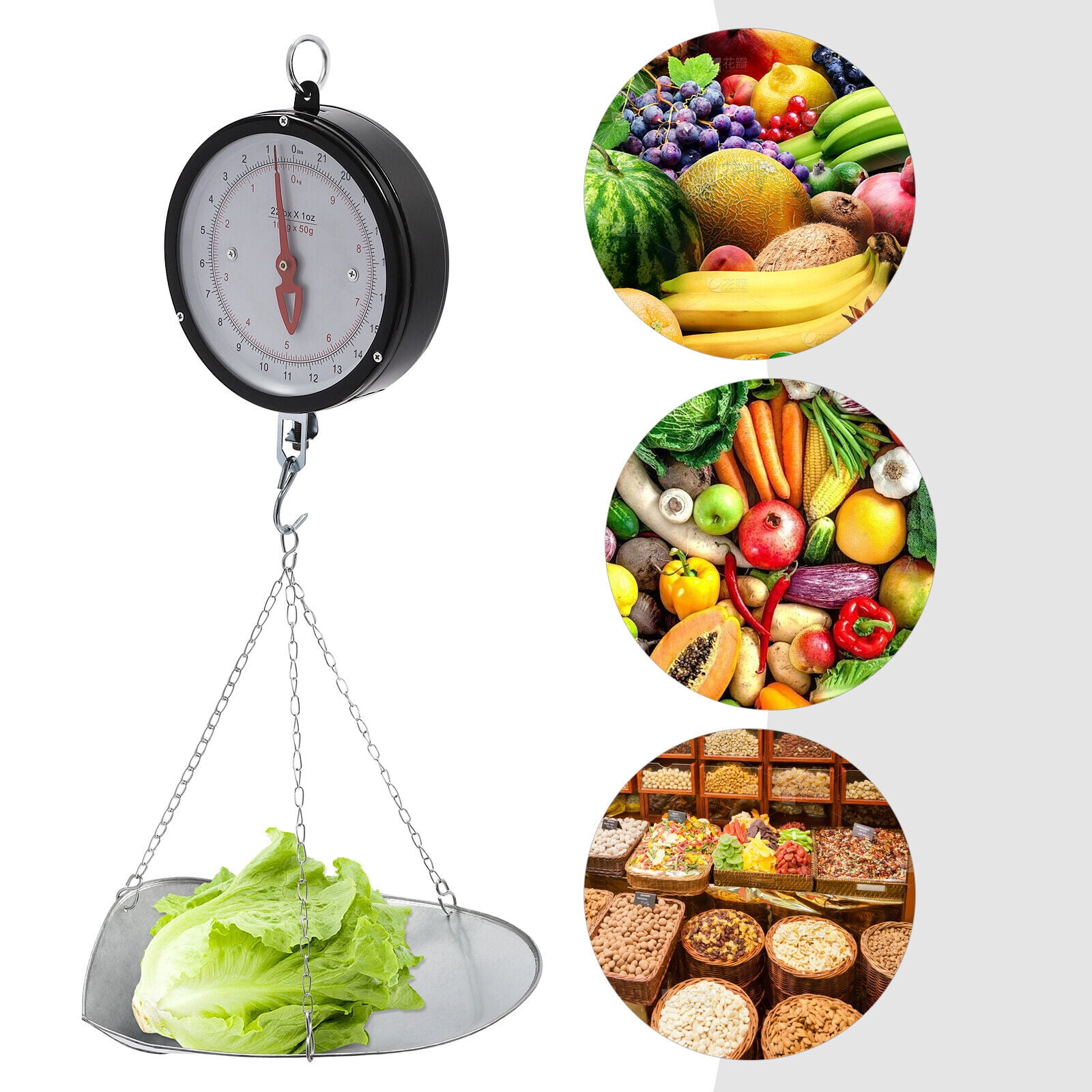 Miumaeov Double-sided Dial Hanging Scale 10kg/22lbs Circular ...