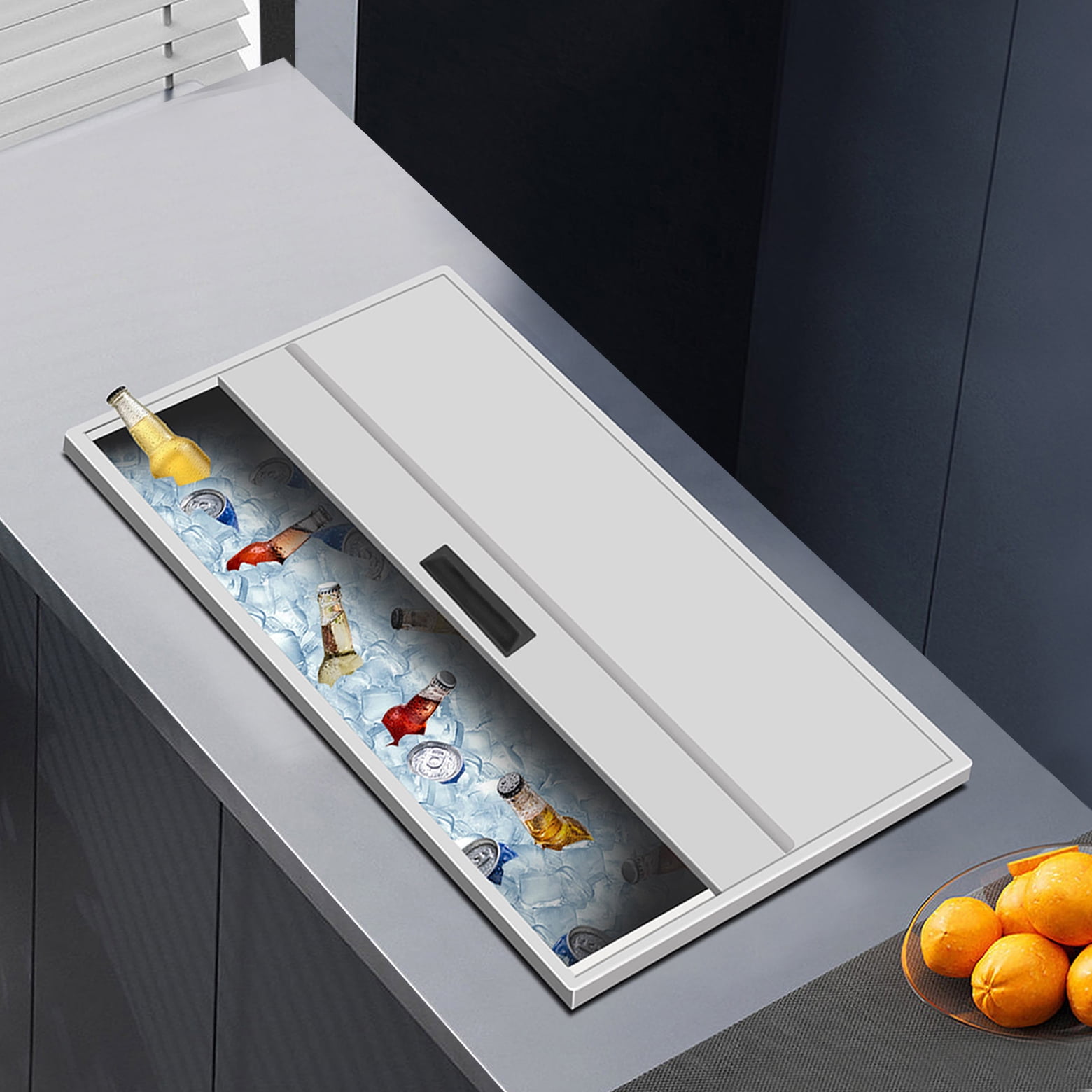 Miumaeov Drop in Ice Chest, 304 Stainless Steel Rectangle Outdoor Ice ...