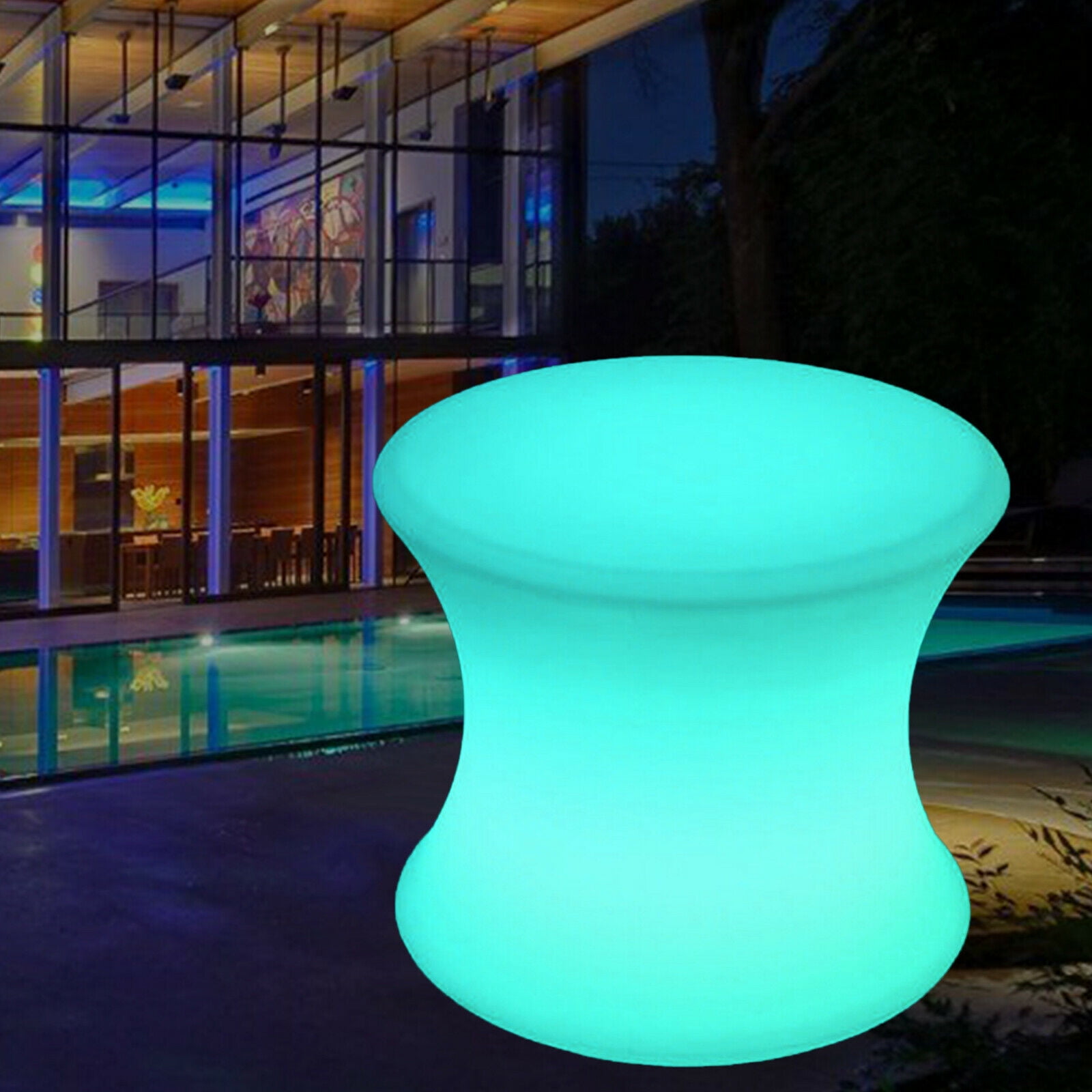 Miumaeov Drum Shaped Stool Portable LED Rechargeable Waterproof Cube ...
