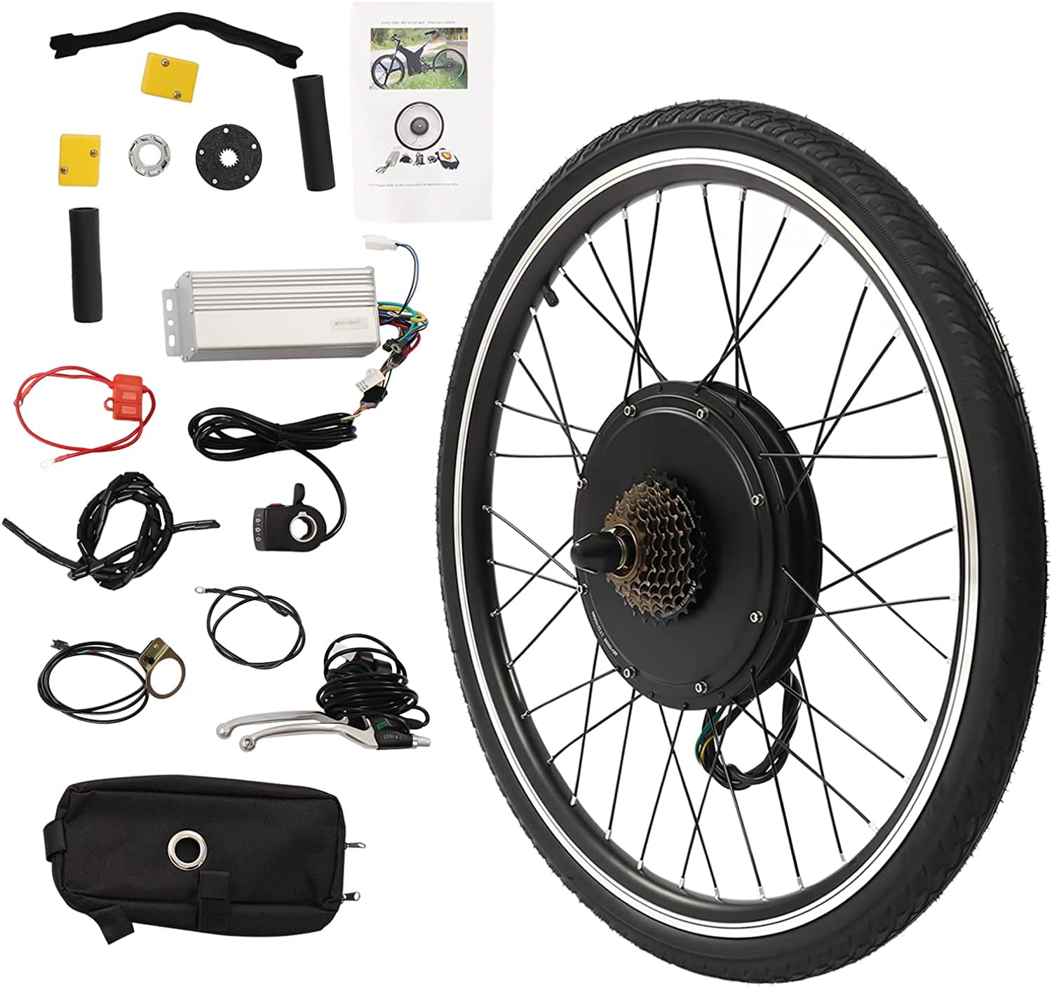 Miumaeov E-bike Conversion Kit 26" 48 Volt 1000 Watts Electric Bike Hub ...