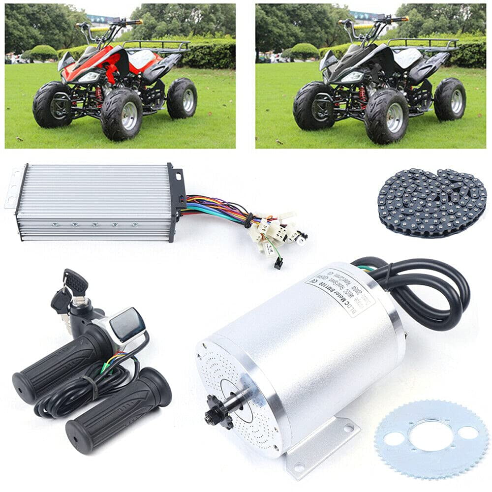 Miumaeov 48V 2000W Brushless DC Motor Kit, 4300RPM, 33A Controller, LCD ...