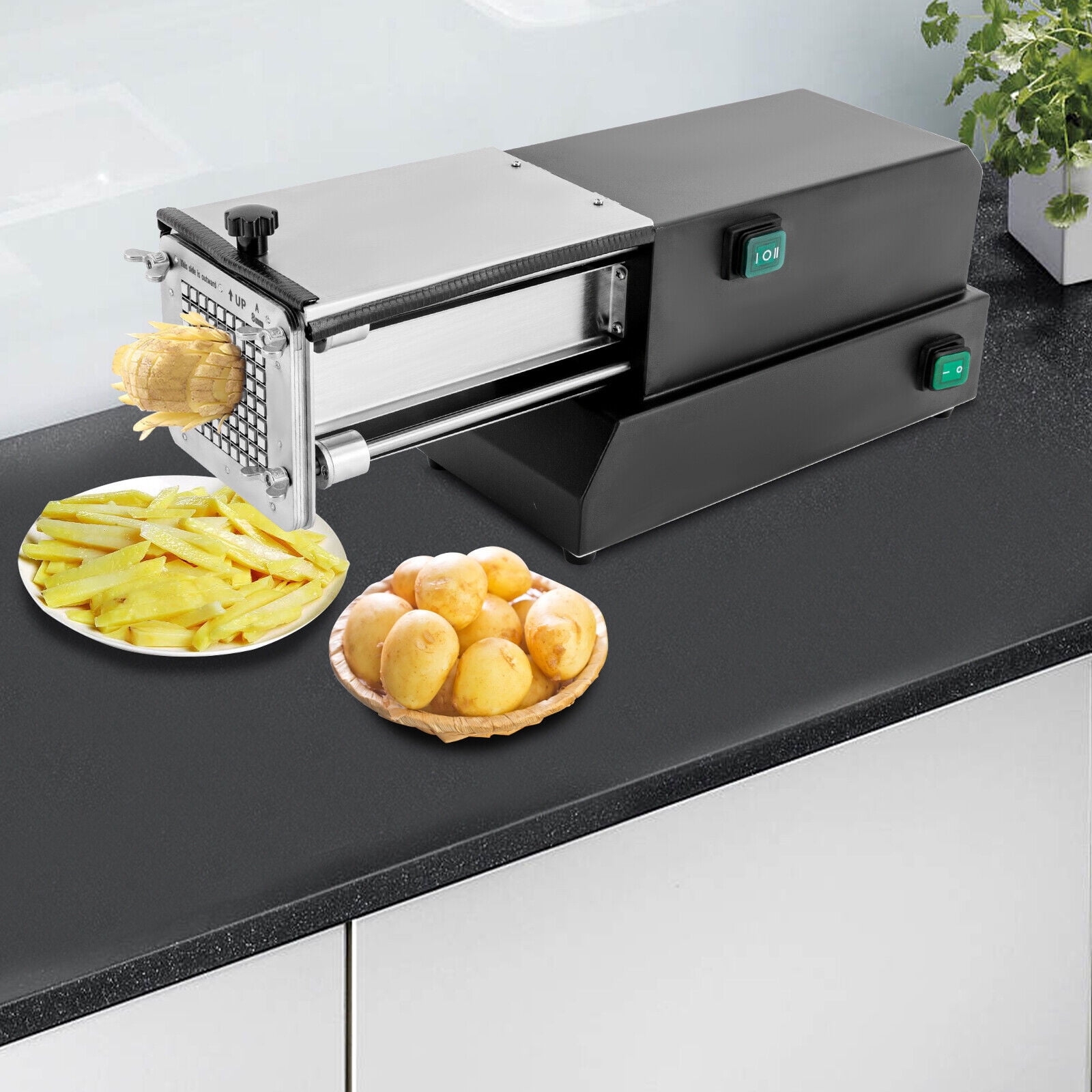 Miumaeov Electric French Fry Cutter Professional Stainless Steel Potato ...