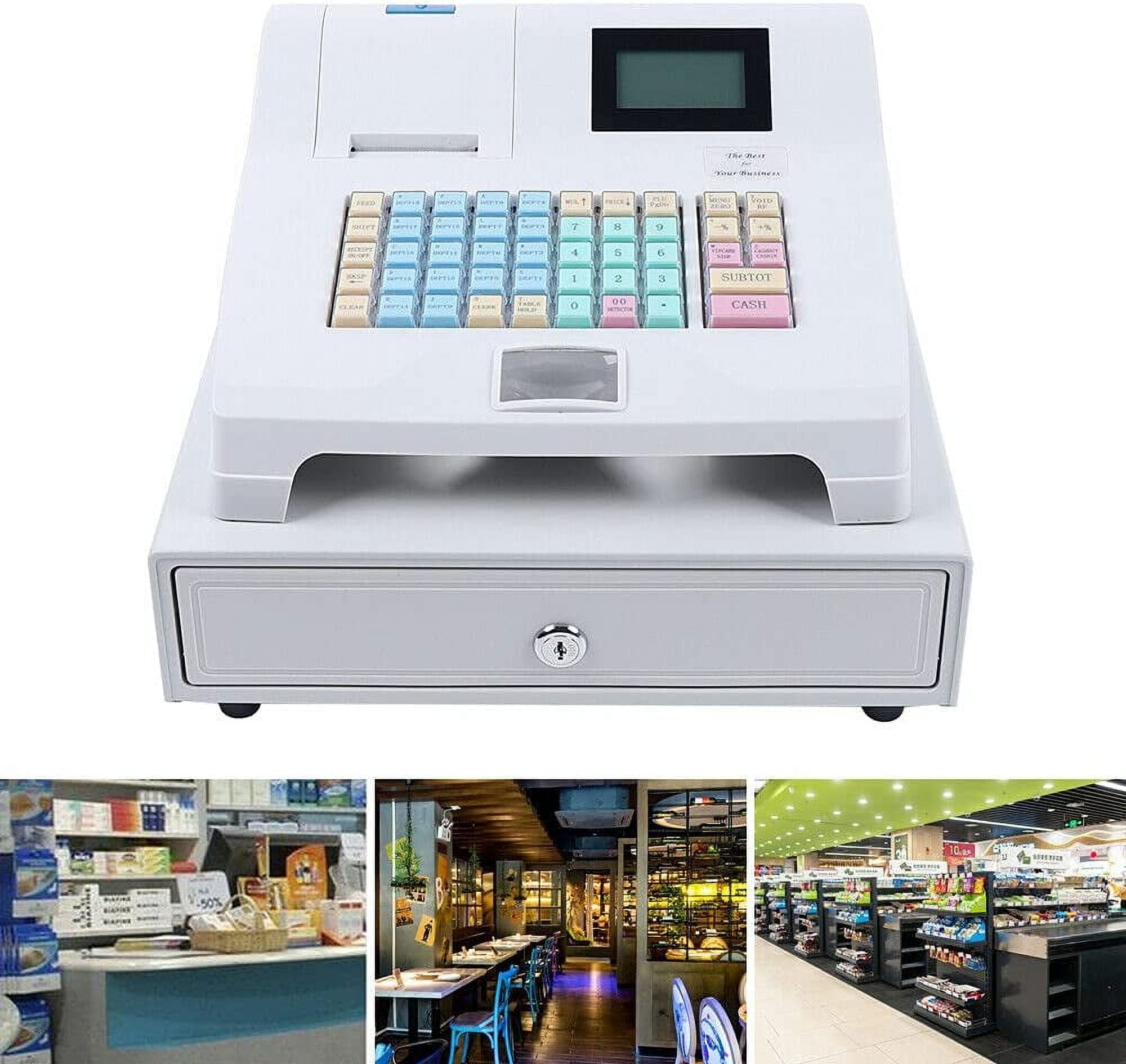 Miumaeov Business Electric Cash Register Machine, 48 Keys LED Display ...