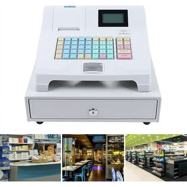 CNCEST Electronic Cash Register with Programmable Barcode Scanner & 48 Keys POS System, 8 ...