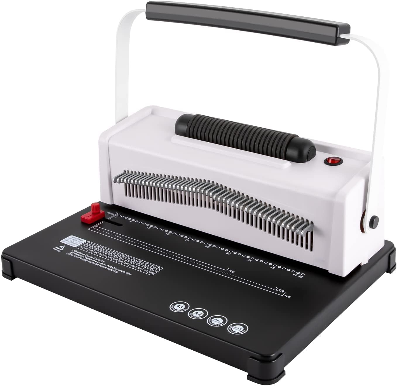 Miumaeov Coil Binding Machine, Adjustable Margin, 46 Holes, 20 Sheets ...