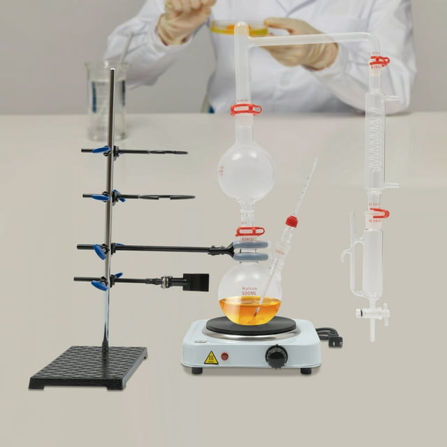 Miumaeov Essential Oil Distillation Apparatus with Condenser + Hot ...