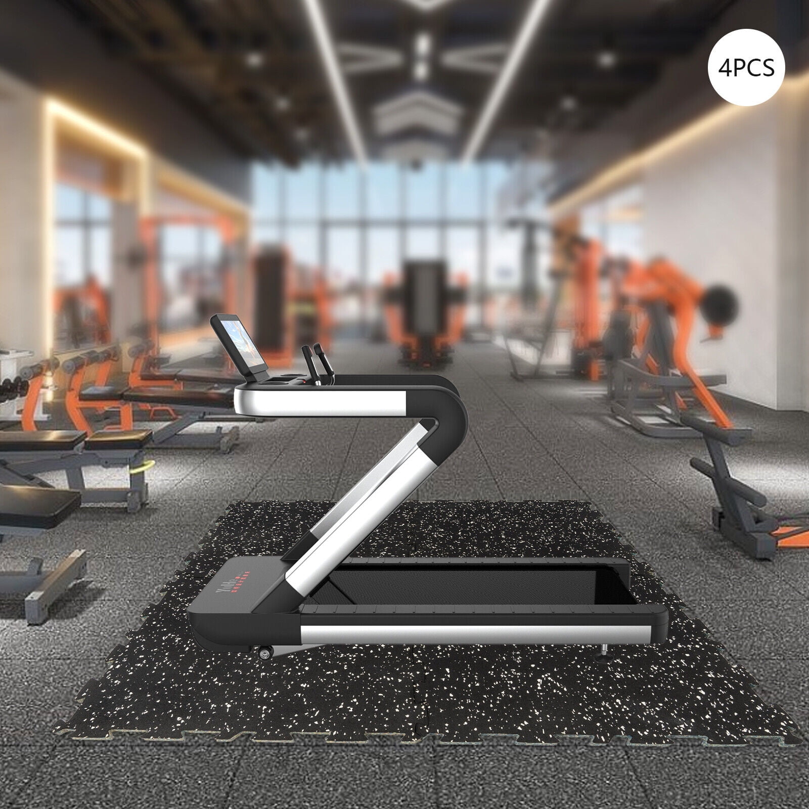 Miumaeov Exercise Gym Mats 1" Thick 10.76 Sq Ft Rubber Top High-Density ...