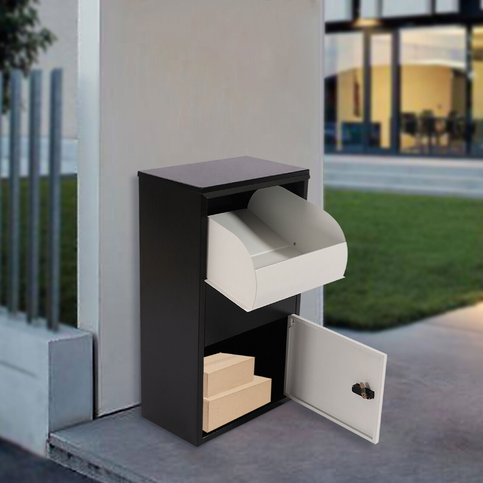 Miumaeov Lockable Outdoor Metal Package Drop Box for Secure Parcel and ...