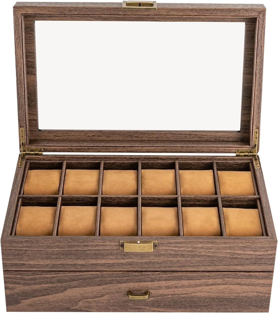 Miumaeov Extra Large Watch Case - 24 Slot Wooden Box for Men and Women ...