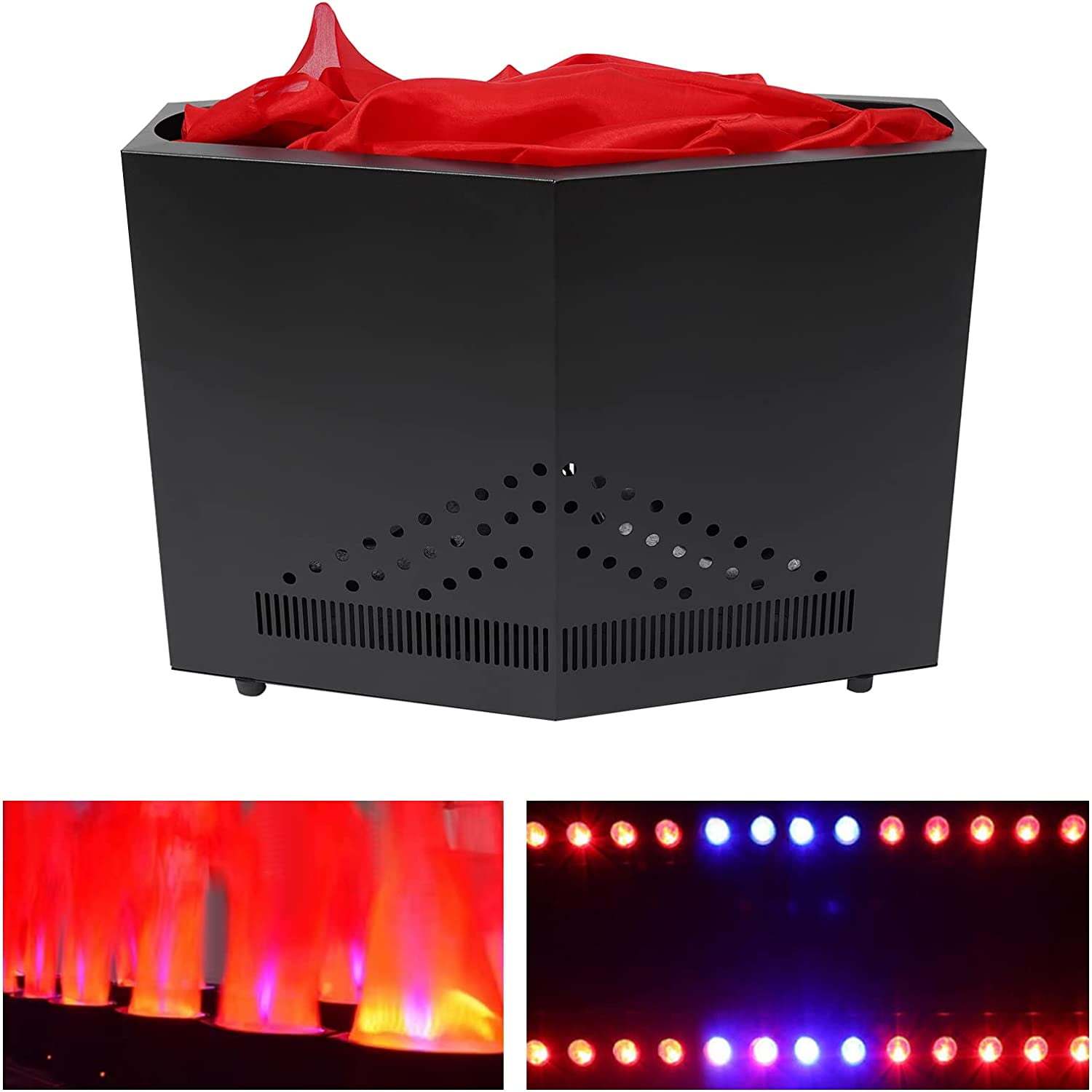 Miumaeov Fake Fire Flame Light 36 LED Red + Blue Fake Flame Light Stage ...