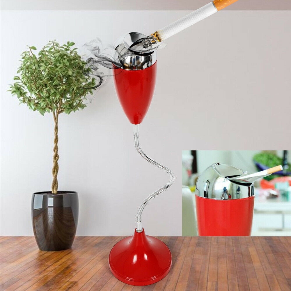 Miumaeov Floor Ashtray Stand Ash Tray ABS Height Adjustable Red Home ...