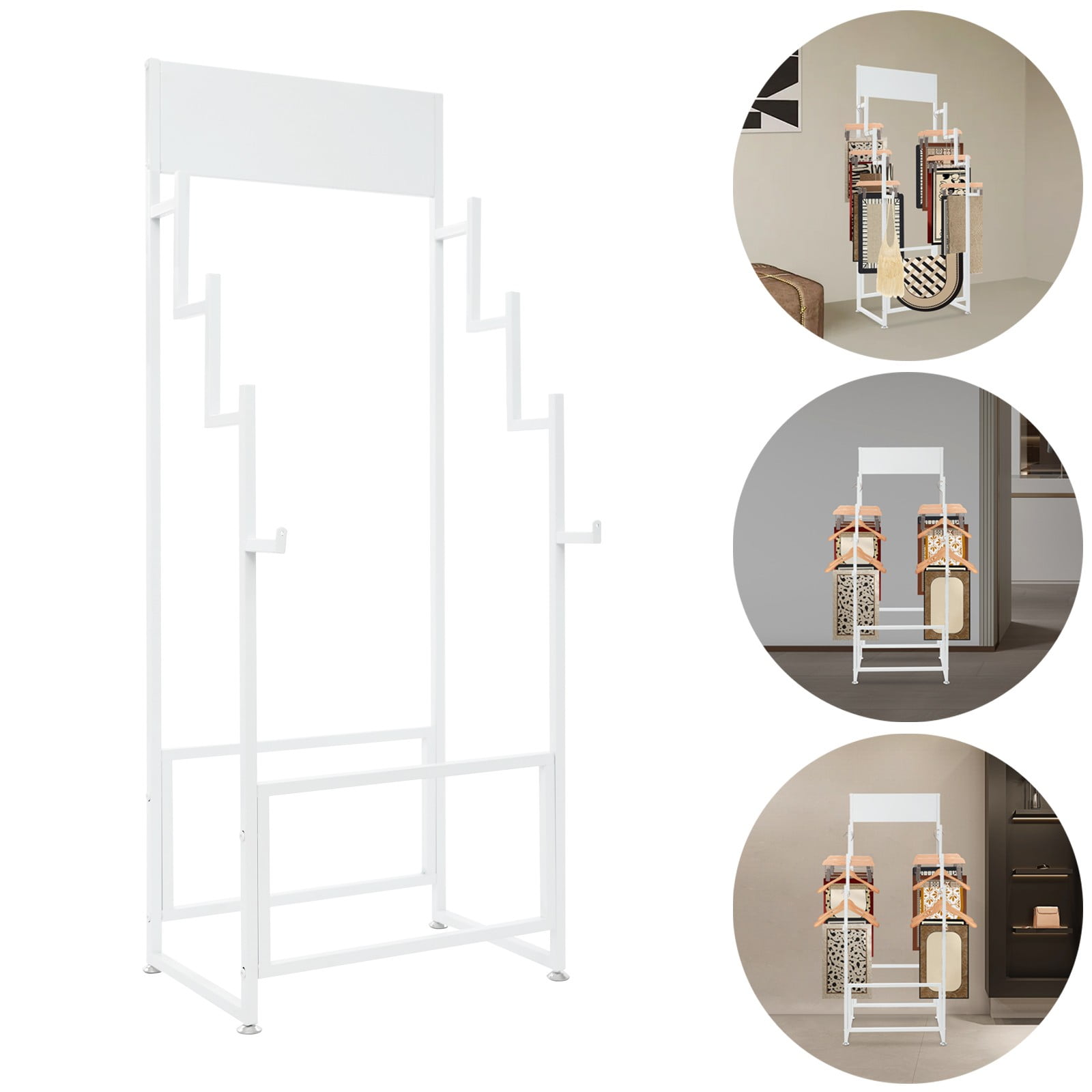 Miumaeov Floor Standing Carpet Storage Display Stand Commercial Scarves ...