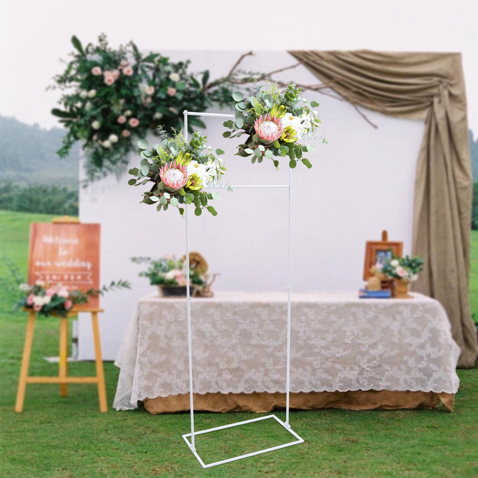 Miumaeov Flower Arbor Wedding Backdrop Archway Stand Balloon Arch Frame ...