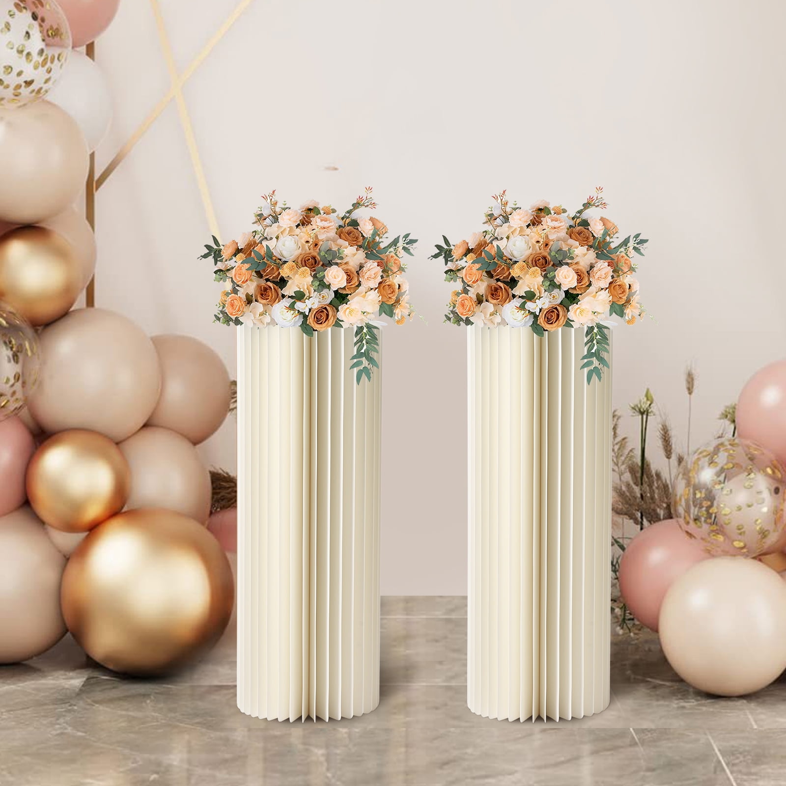 Miumaeov Foldable Cardboard Centerpiece Display, Cylinder Flowers Stand ...