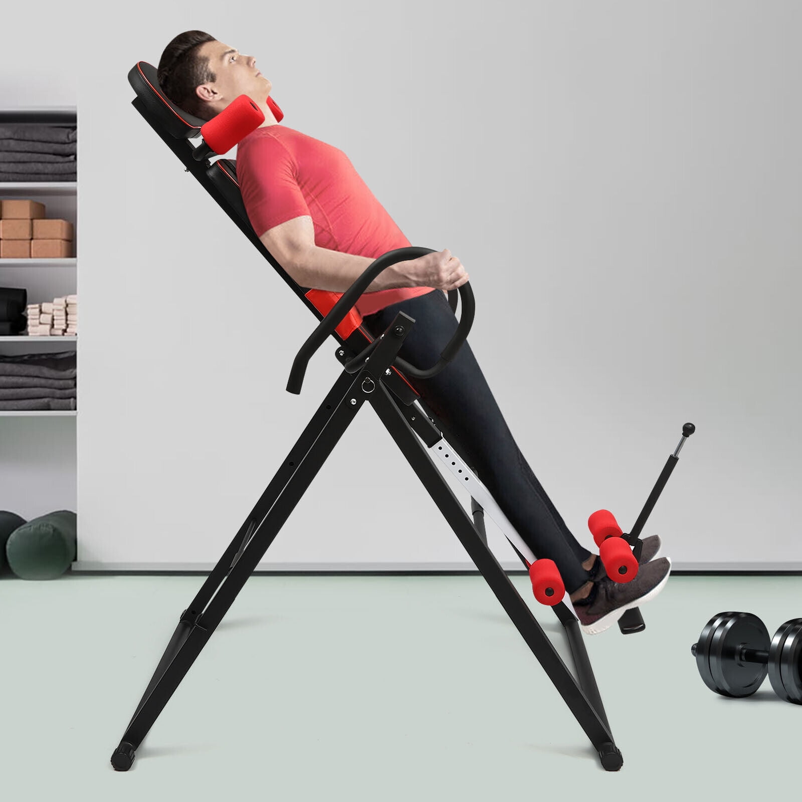 Miumaeov Foldable Inversion Table Back Pain Relief Heavy Duty Gravity ...