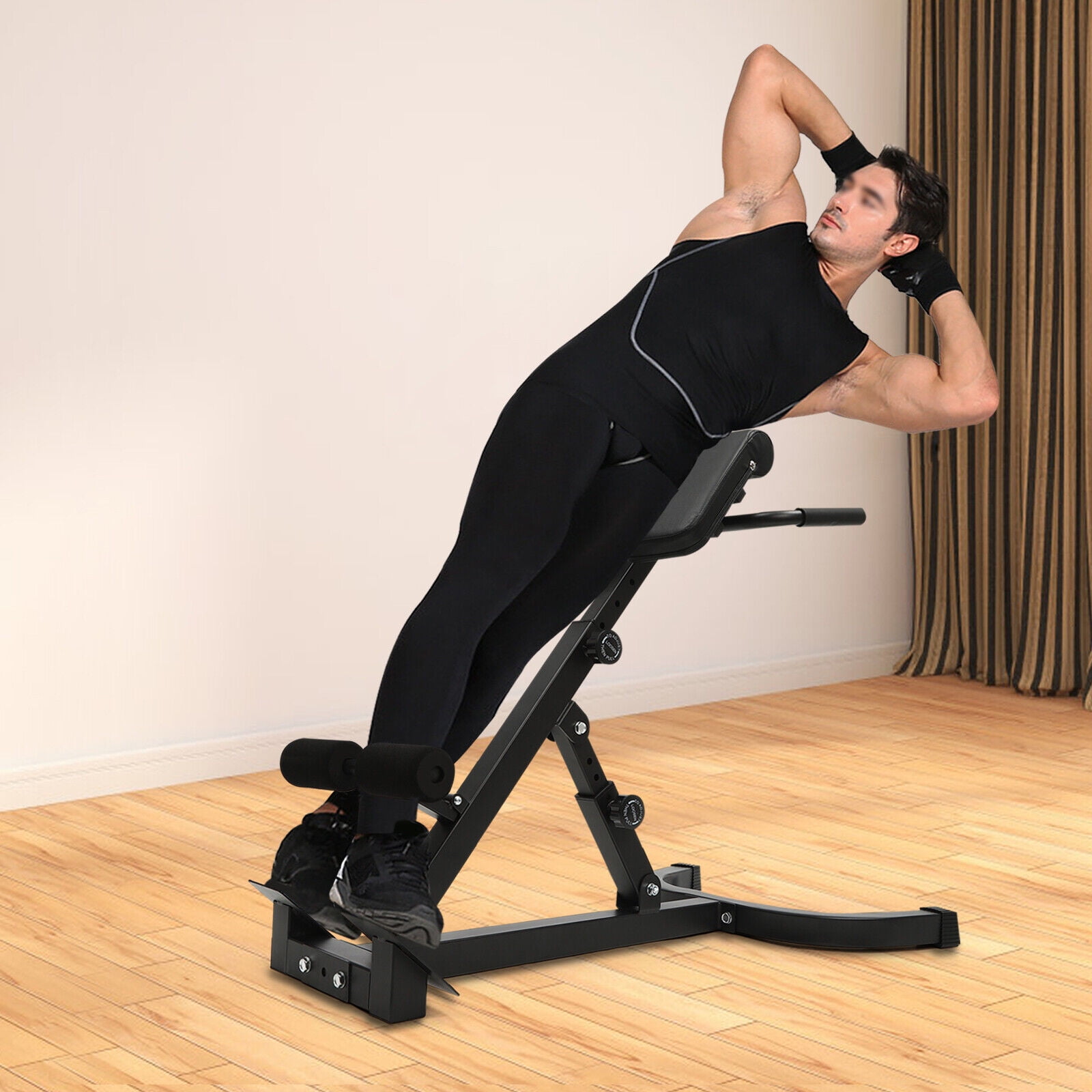 Miumaeov Foldable Roman Chair Back Trainer Hyperextension Bench ...