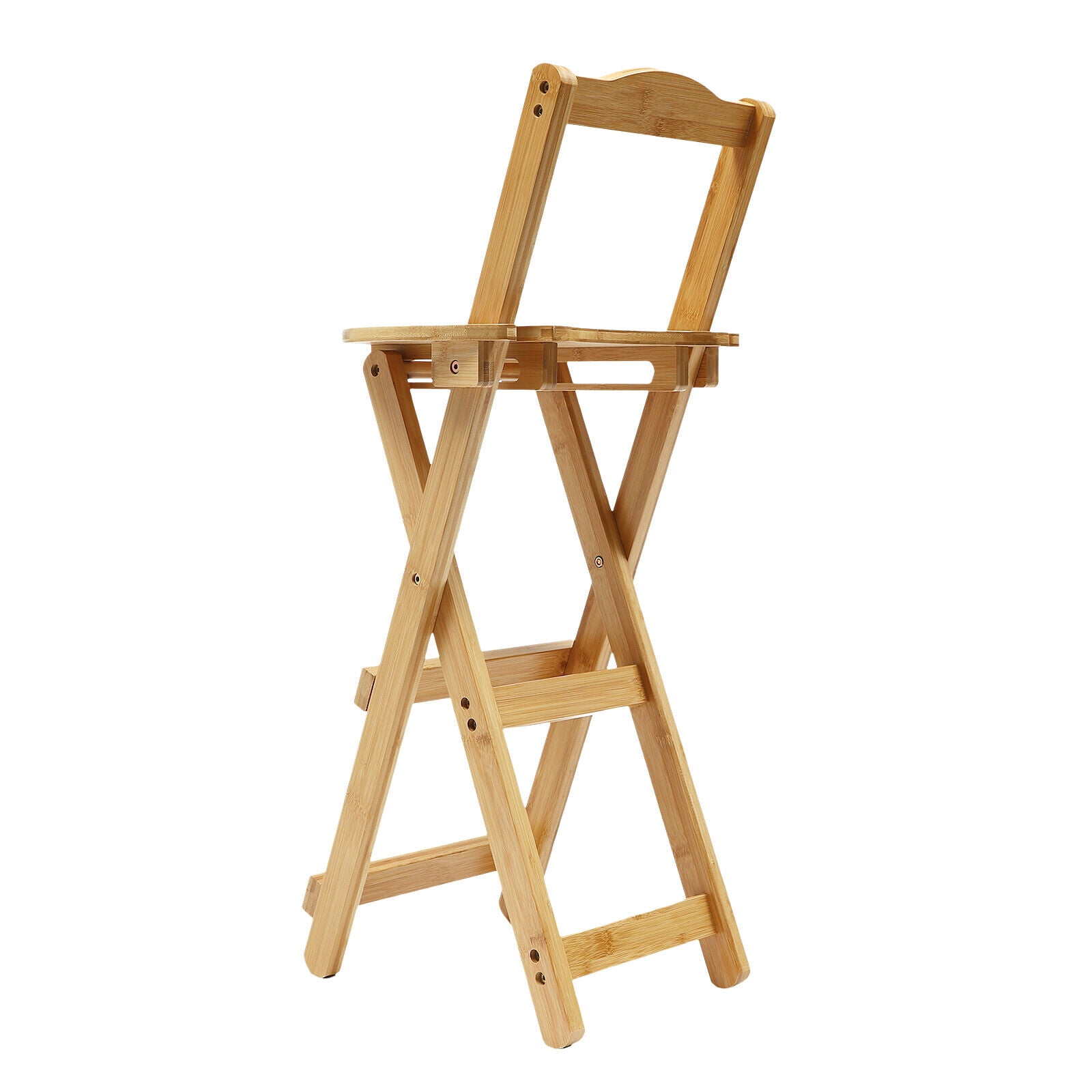 Miumaeov Folding Bamboo Bar Stool Kitchen Counter Height Stool with ...