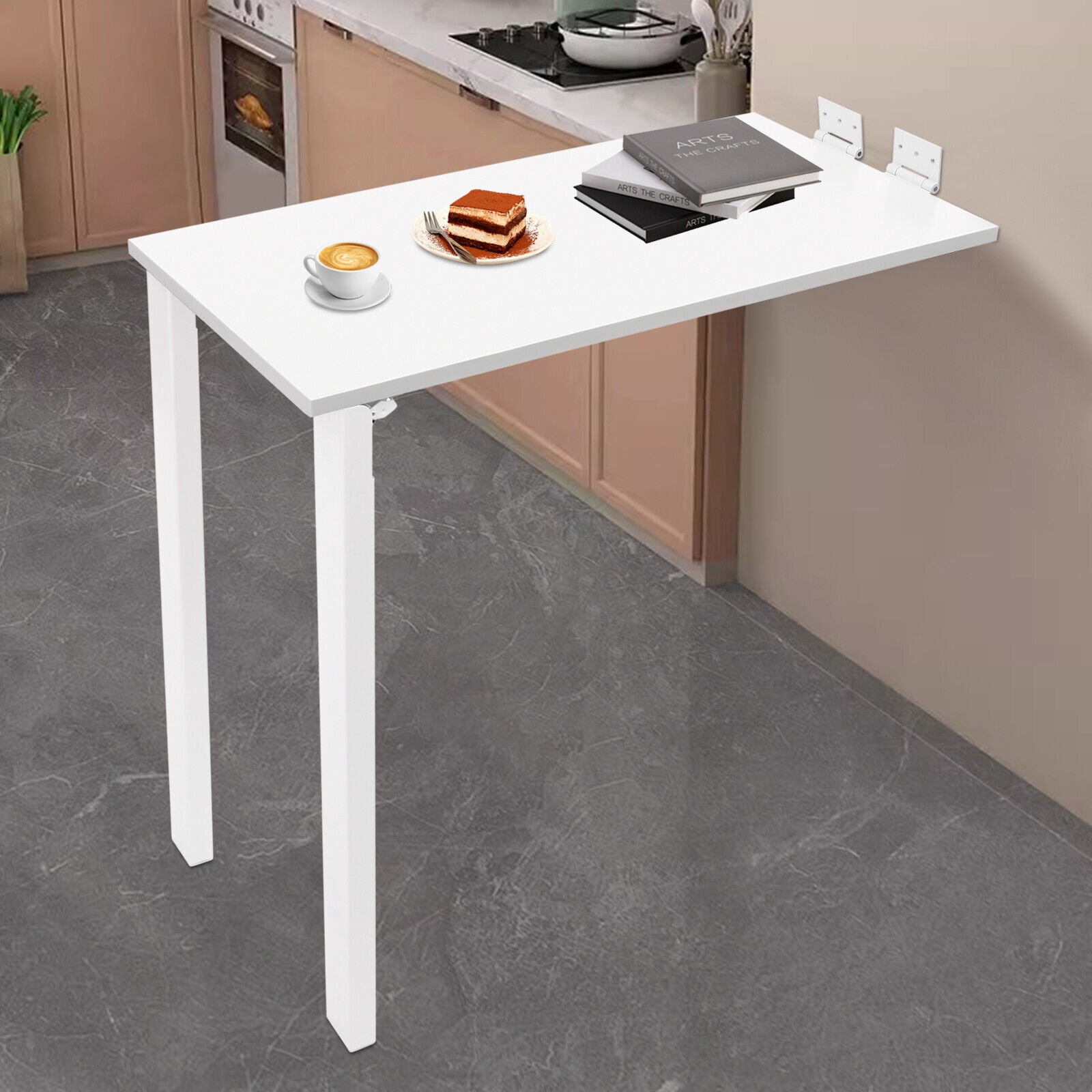 Miumaeov Folding Dining Table Wall Mounted Table L-shape Learning Home ...