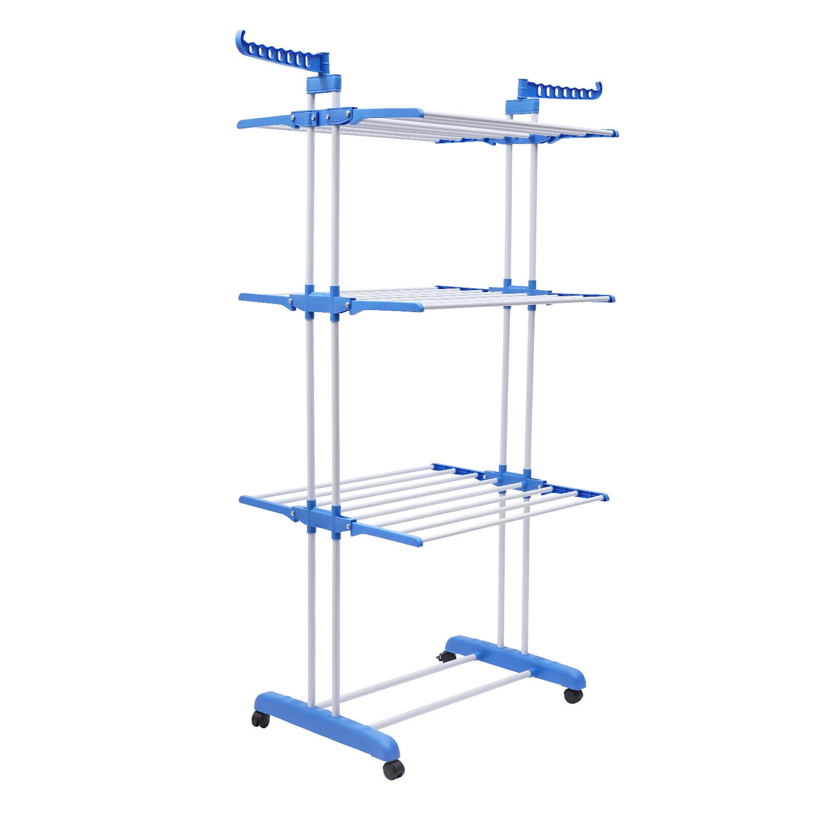Miumaeov Folding Dryer Hanger with Casters, 3-Layer Portable Stand ...