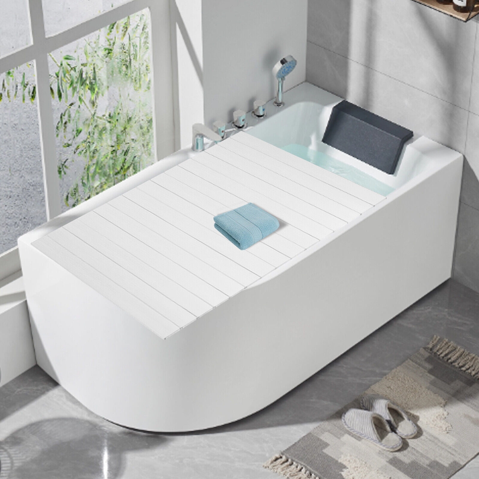 Miumaeov Folding Dust-Proof Bathtub Cover Bathtub Tray Foldable Bathtub ...