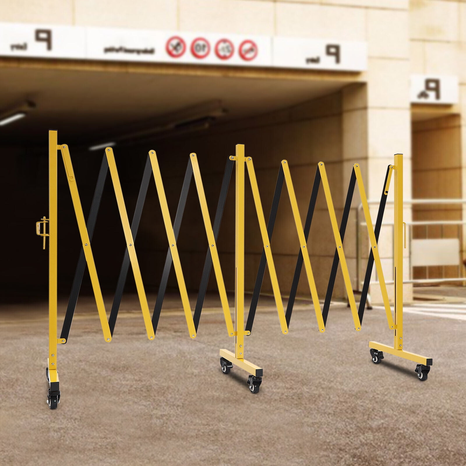 Miumaeov Folding Expandable Barricade with Wheels Rotating Mobile ...