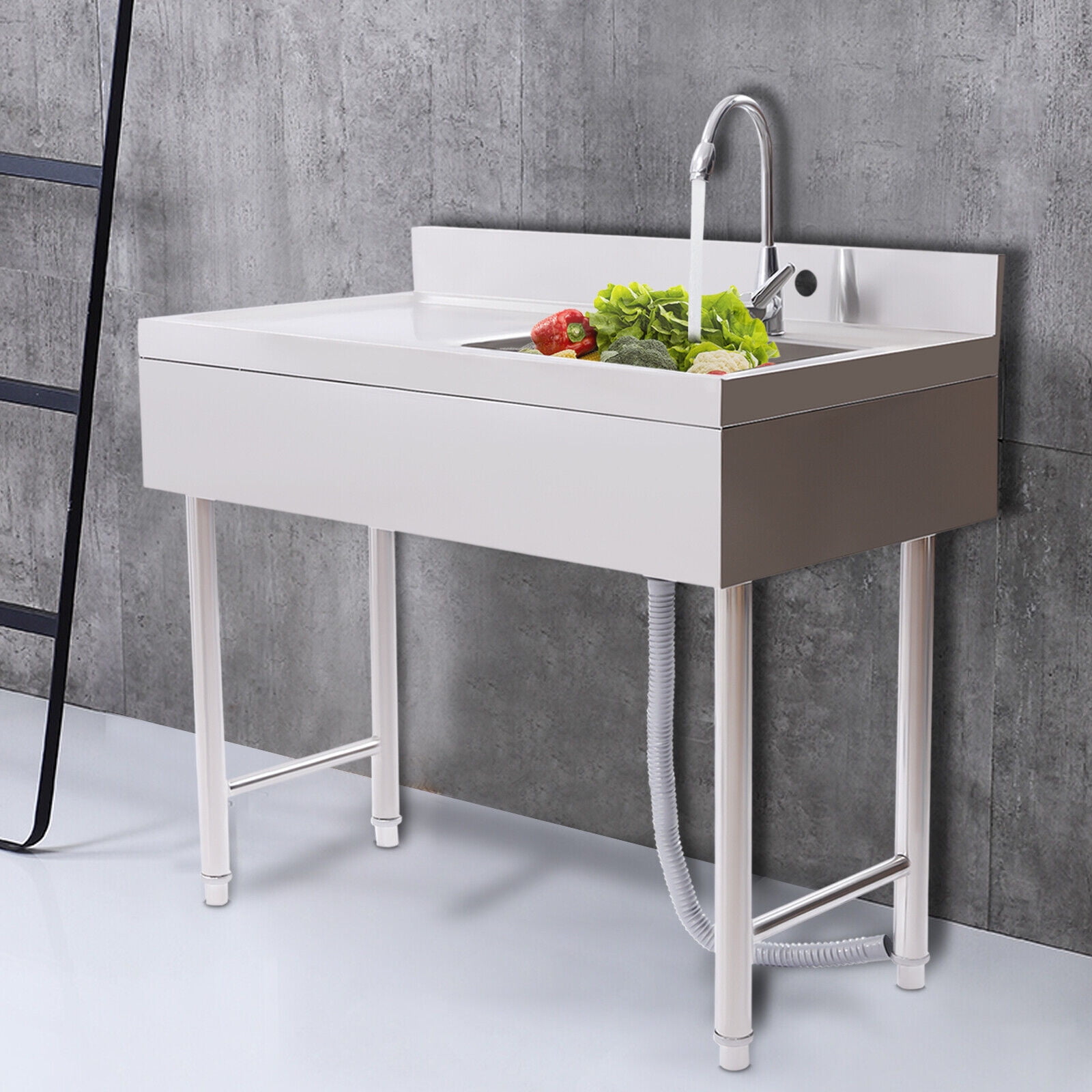 Miumaeov Free Standing Single Bowl Commercial Utility Sink 1 ...