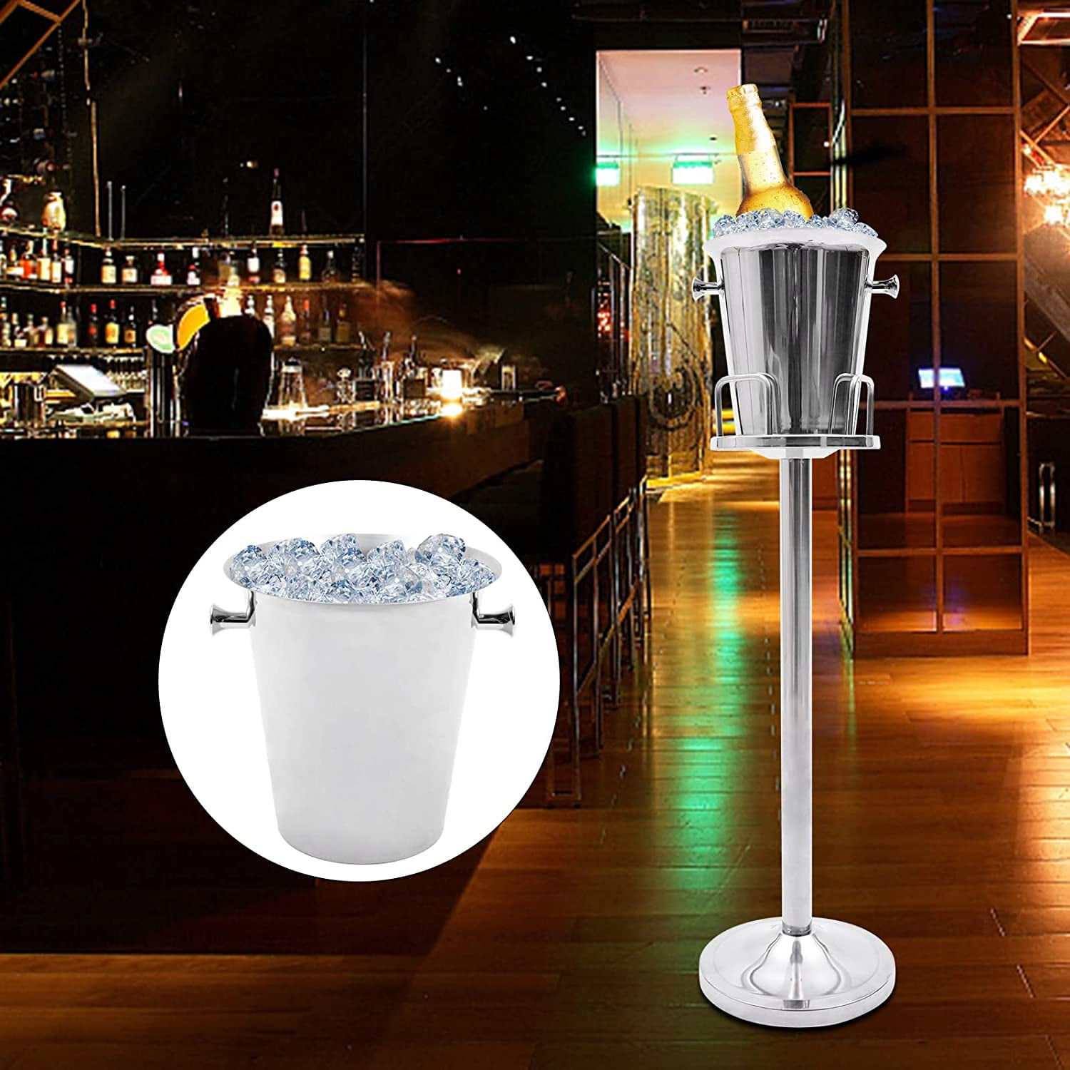 Miumaeov Free Standing Wine Chiller Ice Bucket Rack, Wine Coolers ...