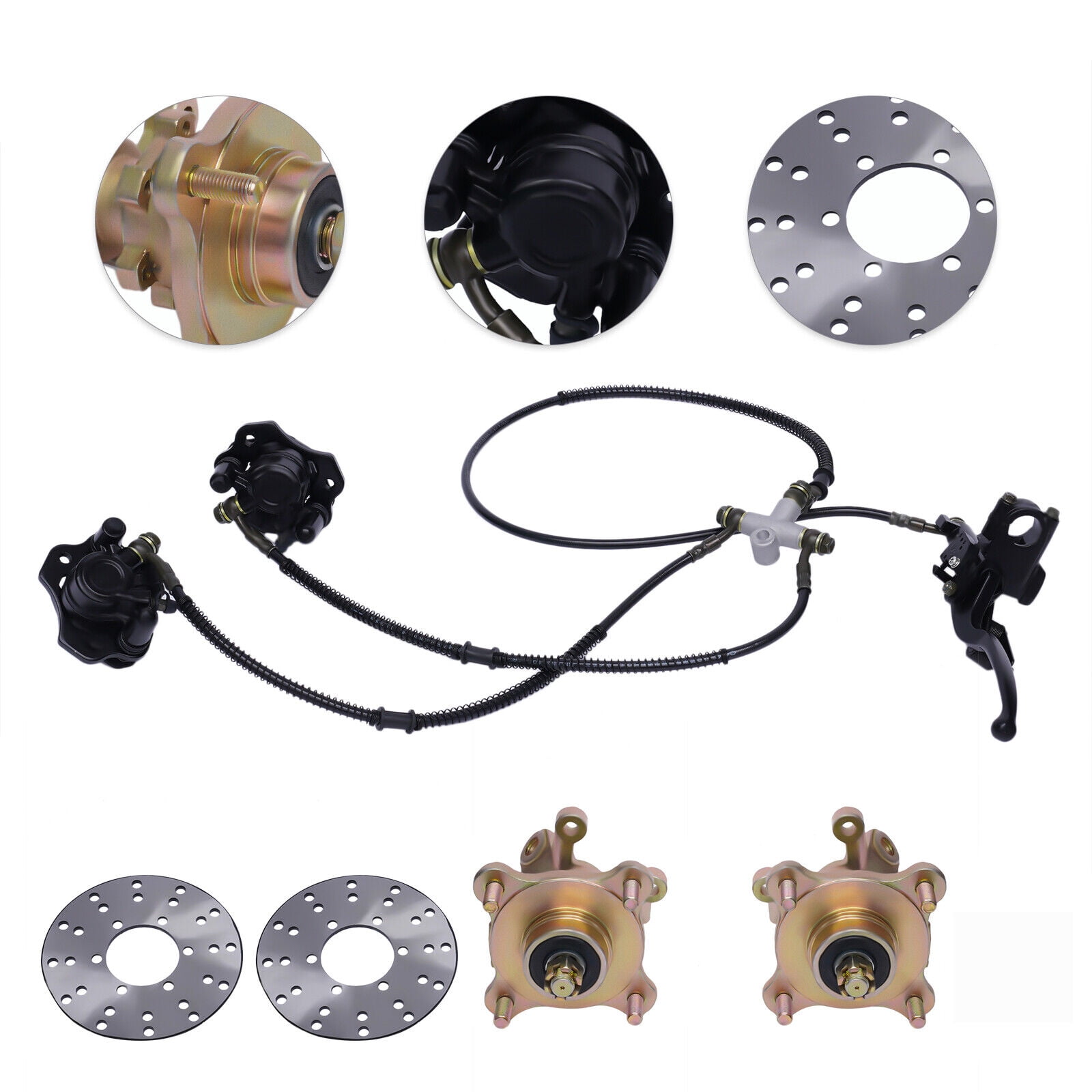 Miumaeov Front Wheel Hub Steering Knuckle Spindle Brake Disc Caliper ...
