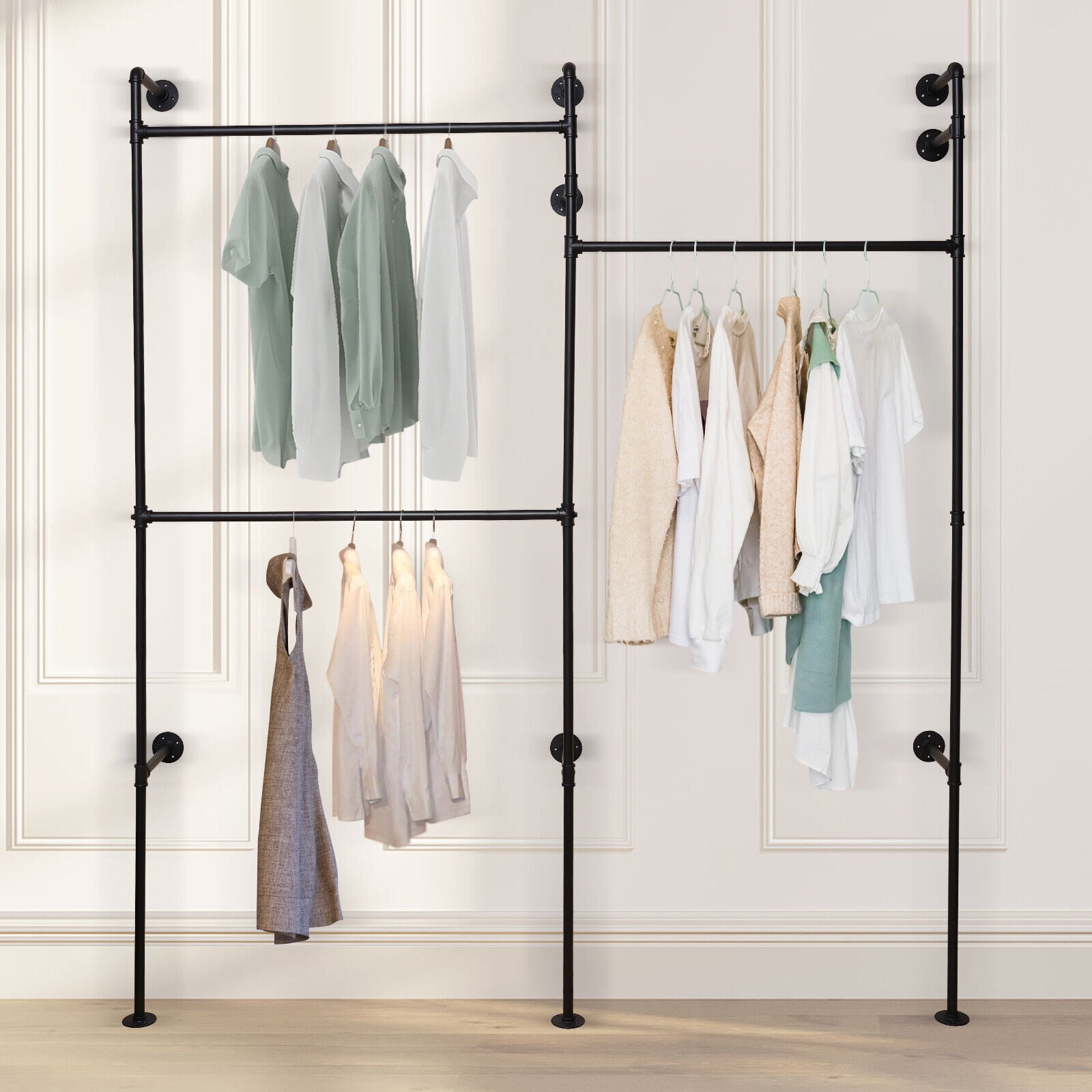 Miumaeov Garment Rack Modern Wall Mounted Industrial Pipe Clothes Rack ...