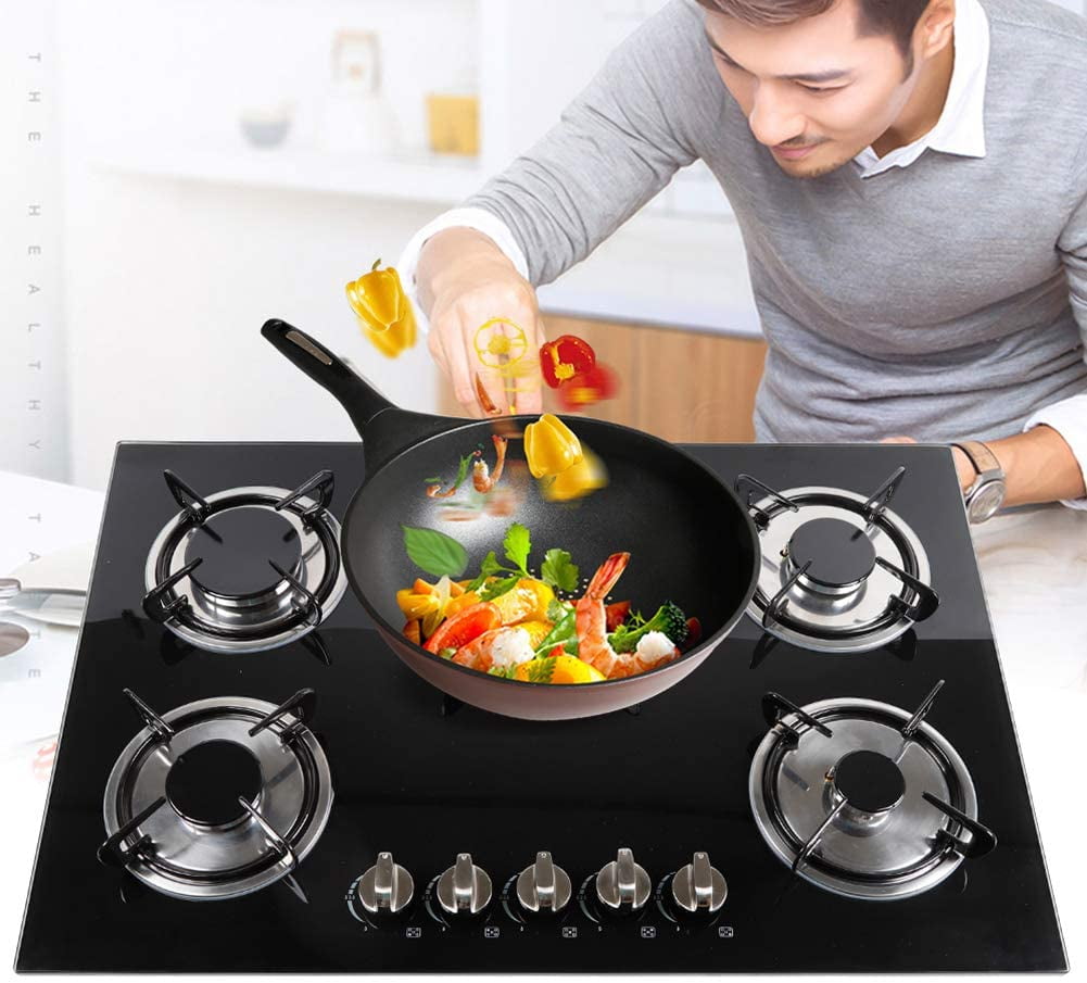 Miumaeov Indoor Cooktop 30" Tempered Glass, High Power Burners, LPG/NG ...