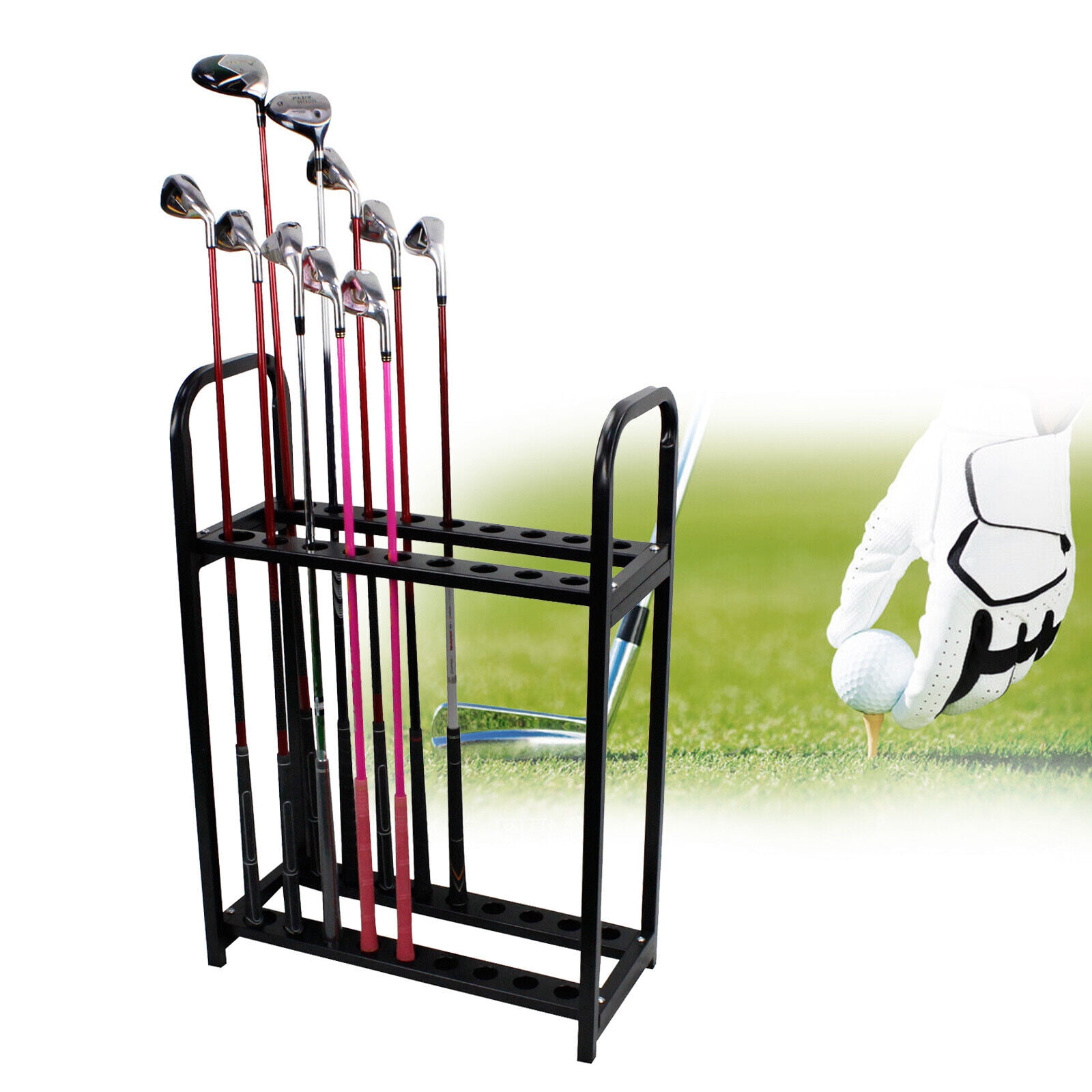 Miumaeov Golf 18-Hole Cue Display Stand Golf Club Organizer Holder ...