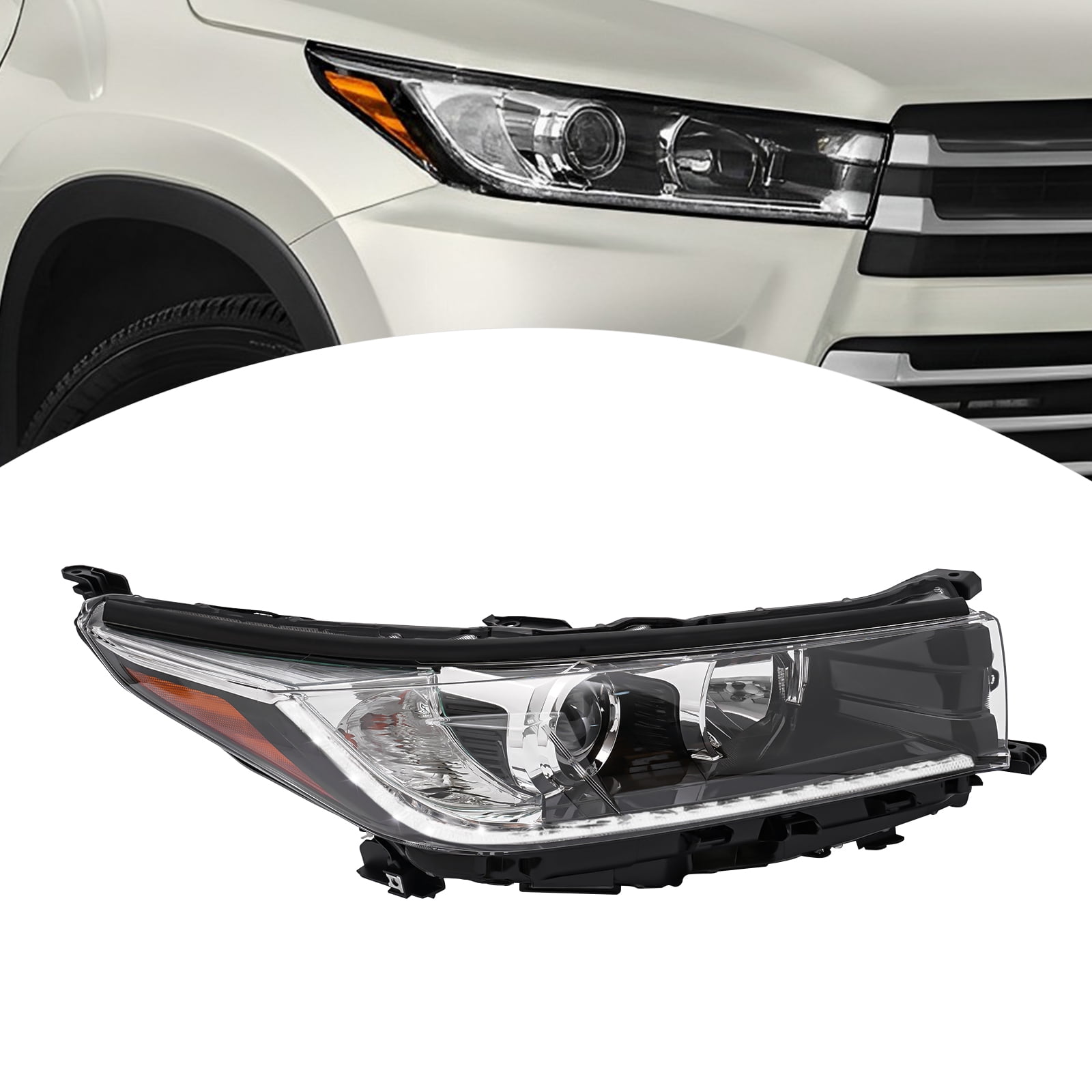 Miumaeov Halogen Headlight for 2017 2018 2019Toyota Highlander ...