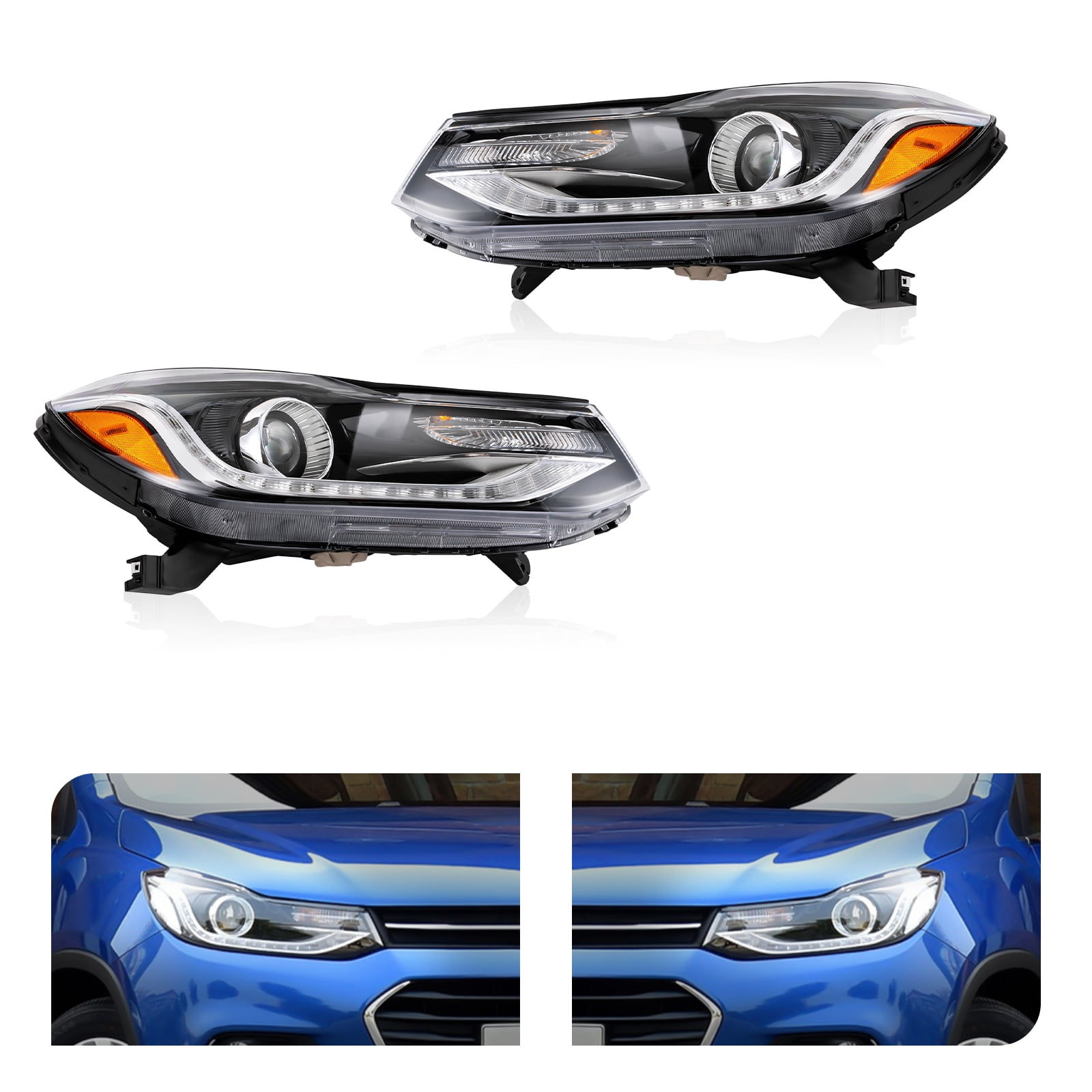 Miumaeov Halogen Headlight Assembly LED DRL Headlamps for 2017 ...