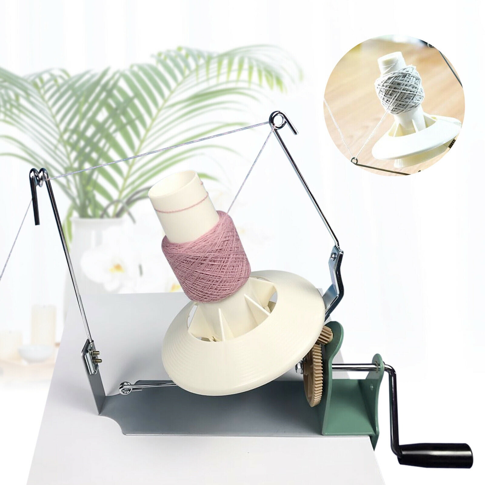 Miumaeov Large Yarn Ball Winder, Hand Operated, Iron Base, Nylon Gear ...