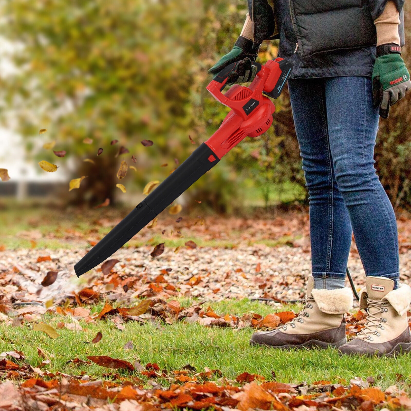 Miumaeov Handheld 21V Heavy Duty Cordless Leaf Blower 150 MPH 135 CFM w ...