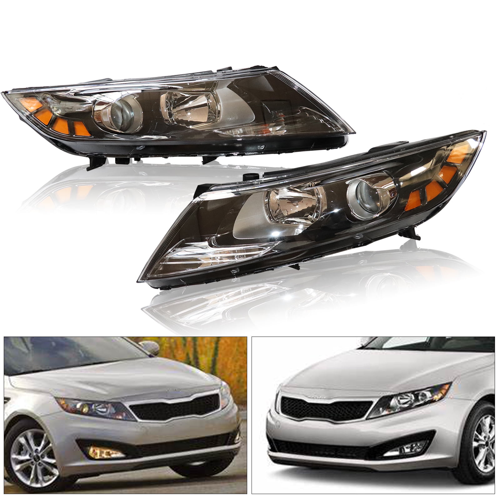 Miumaeov Headlamps for 2011 2012 2013 Kia Optima Halogen Headlights Headlamps Replacement Left ...