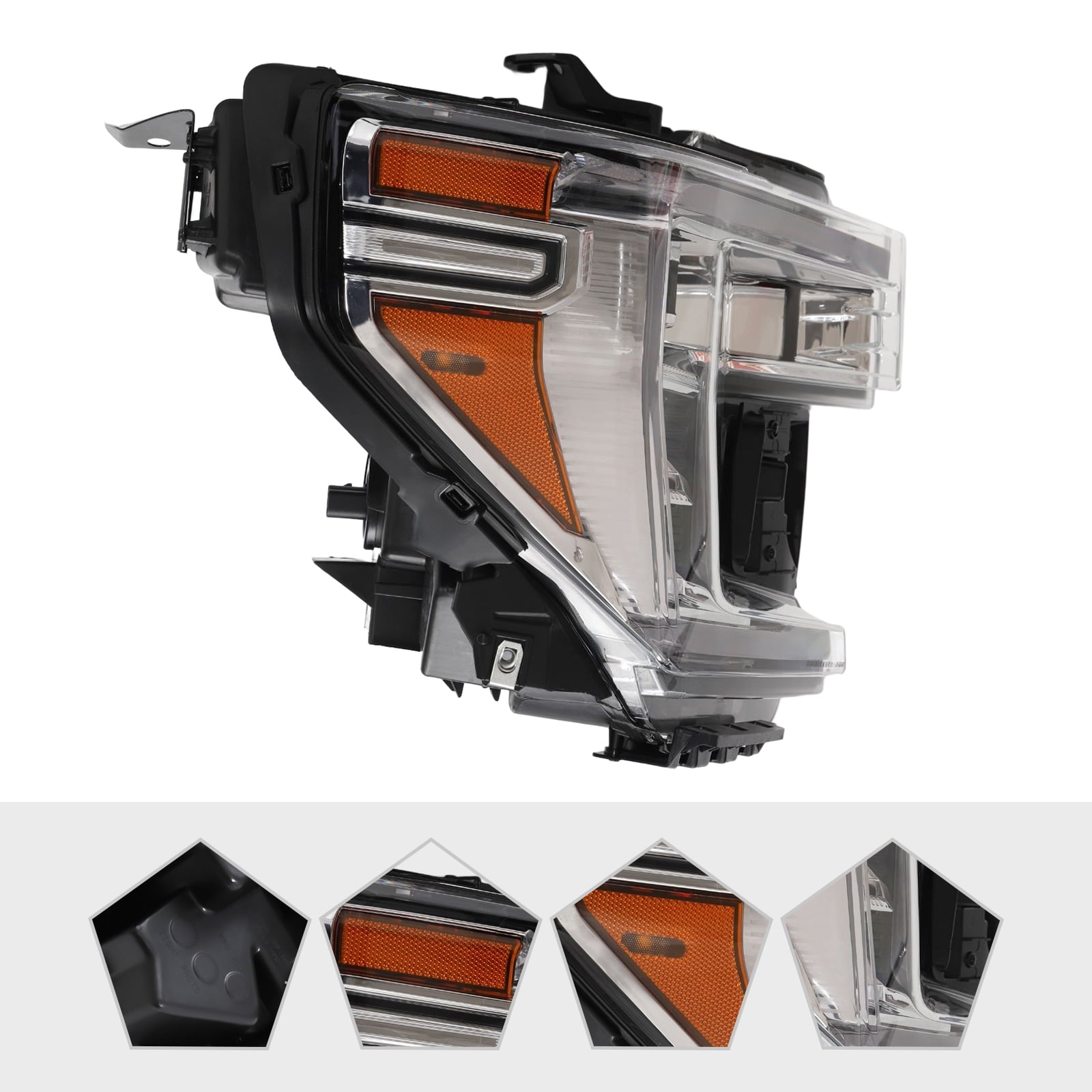 Miumaeov Headlight Assembly LED Halogen Headlight Daytime Running Light ...